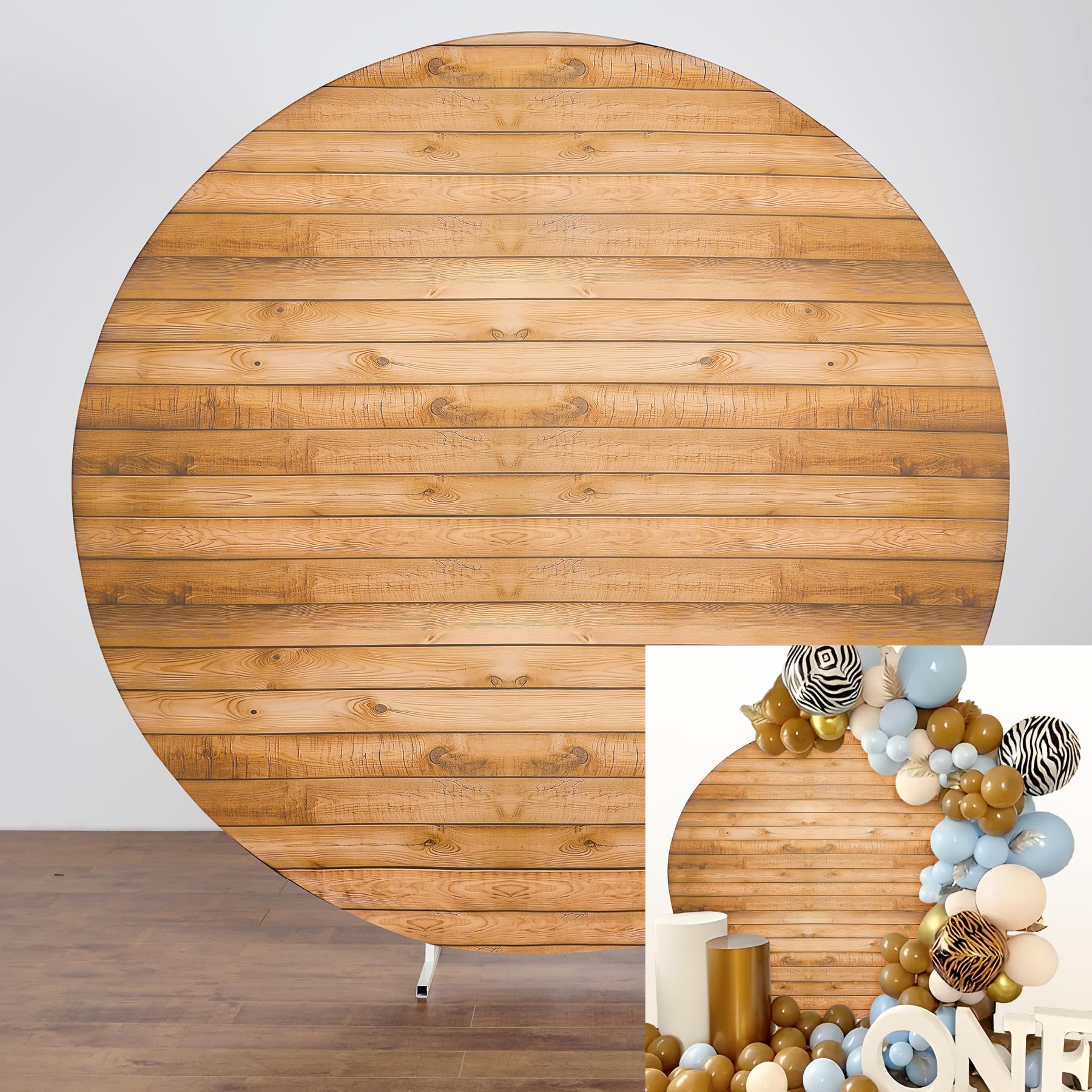 Amazon.com : Outpain 6.5FT Wood Grain Round Arch Backdrop Cover for 6.5FT/6.6FT Circle Arch ...