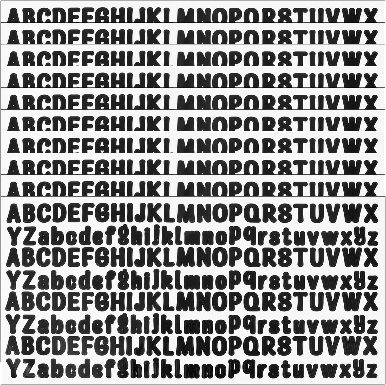 Buchstaben Aufkleber Selbstklebend Schwarz Klebebuchstaben, 10 Blatt ...