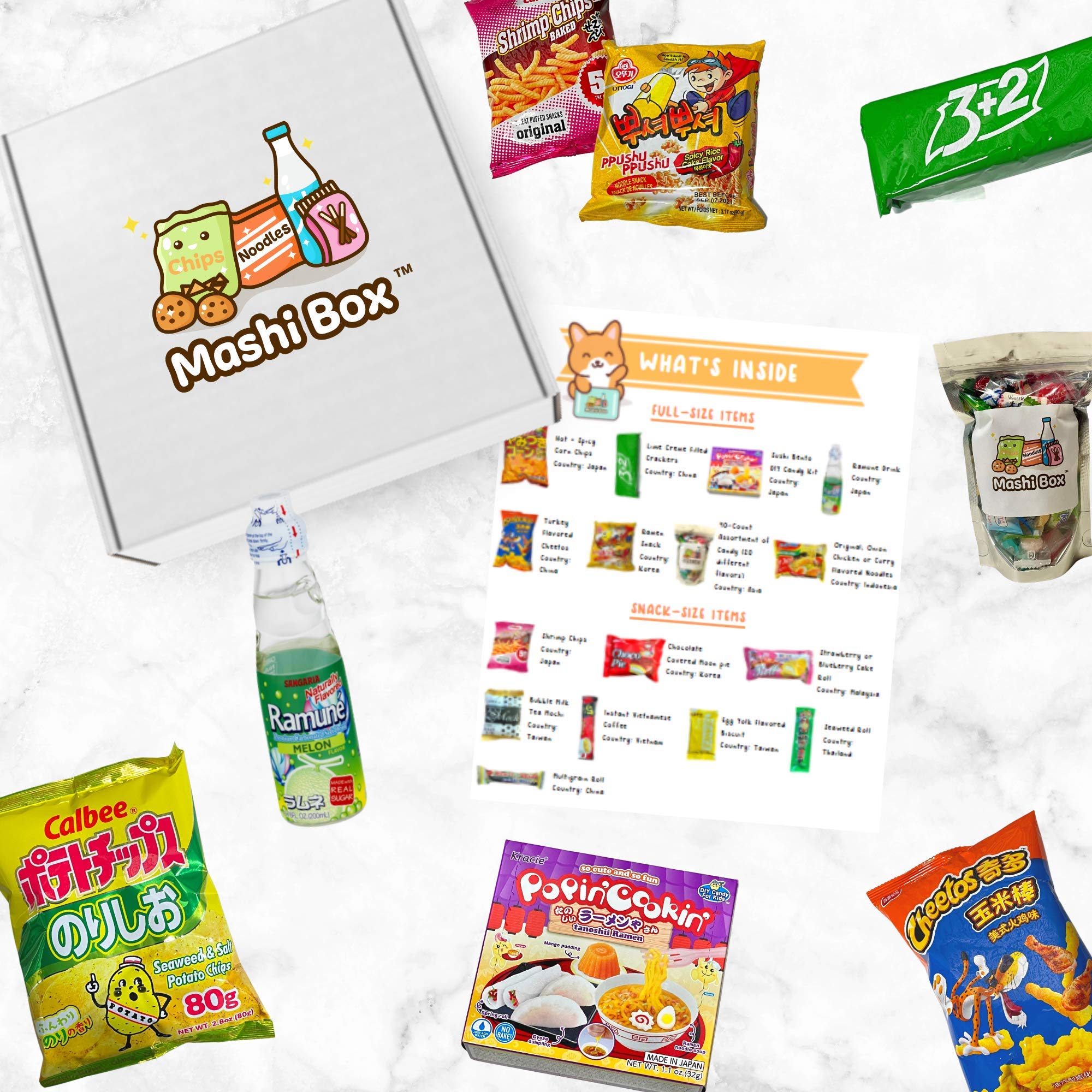 Buy Mashi Box Deluxe Asian Dagashi Snack Box - 55 Pieces - 6 FULL SIZED ...