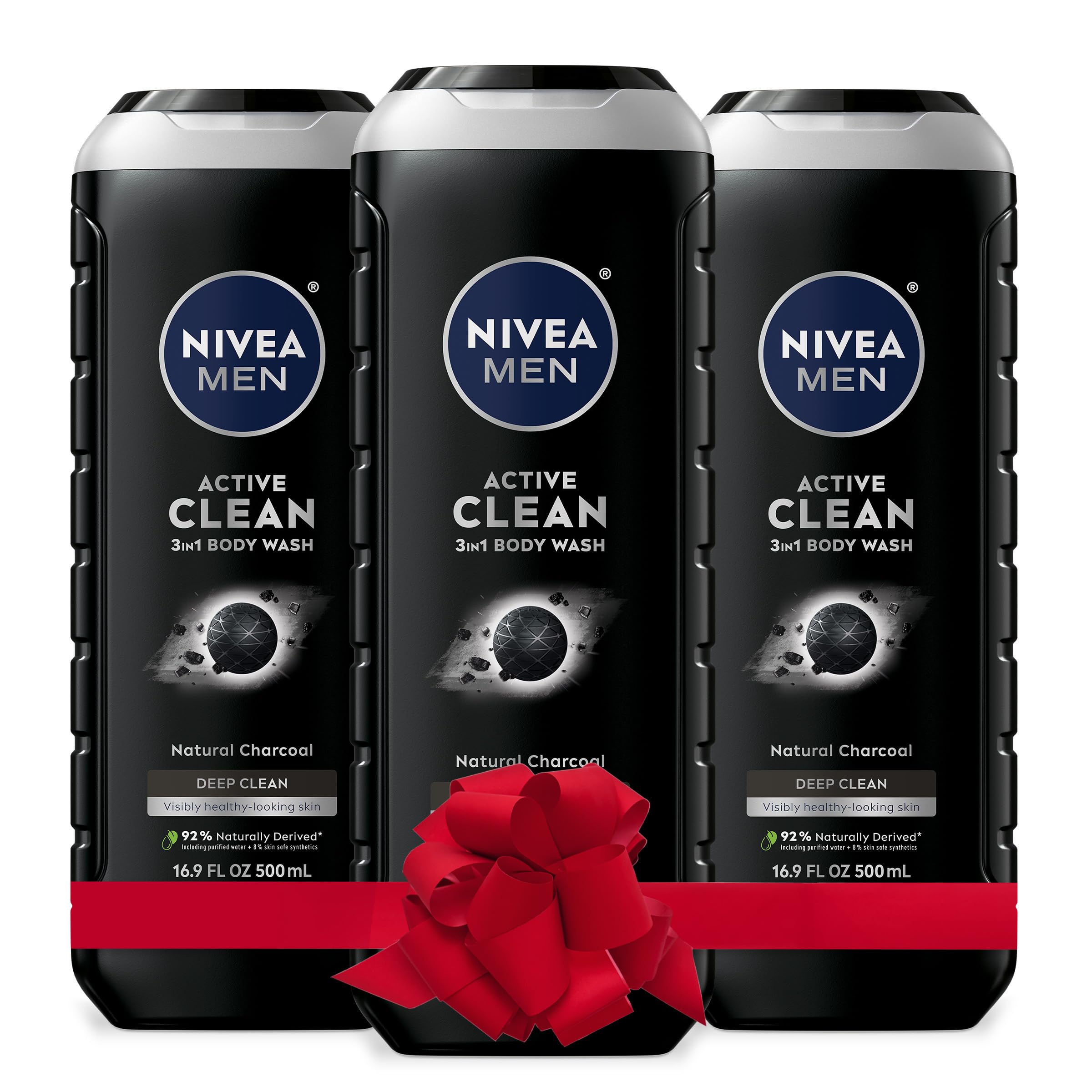 Amazon.com : NIVEA MEN DEEP Active Clean Charcoal Body Wash, Cleansing ...