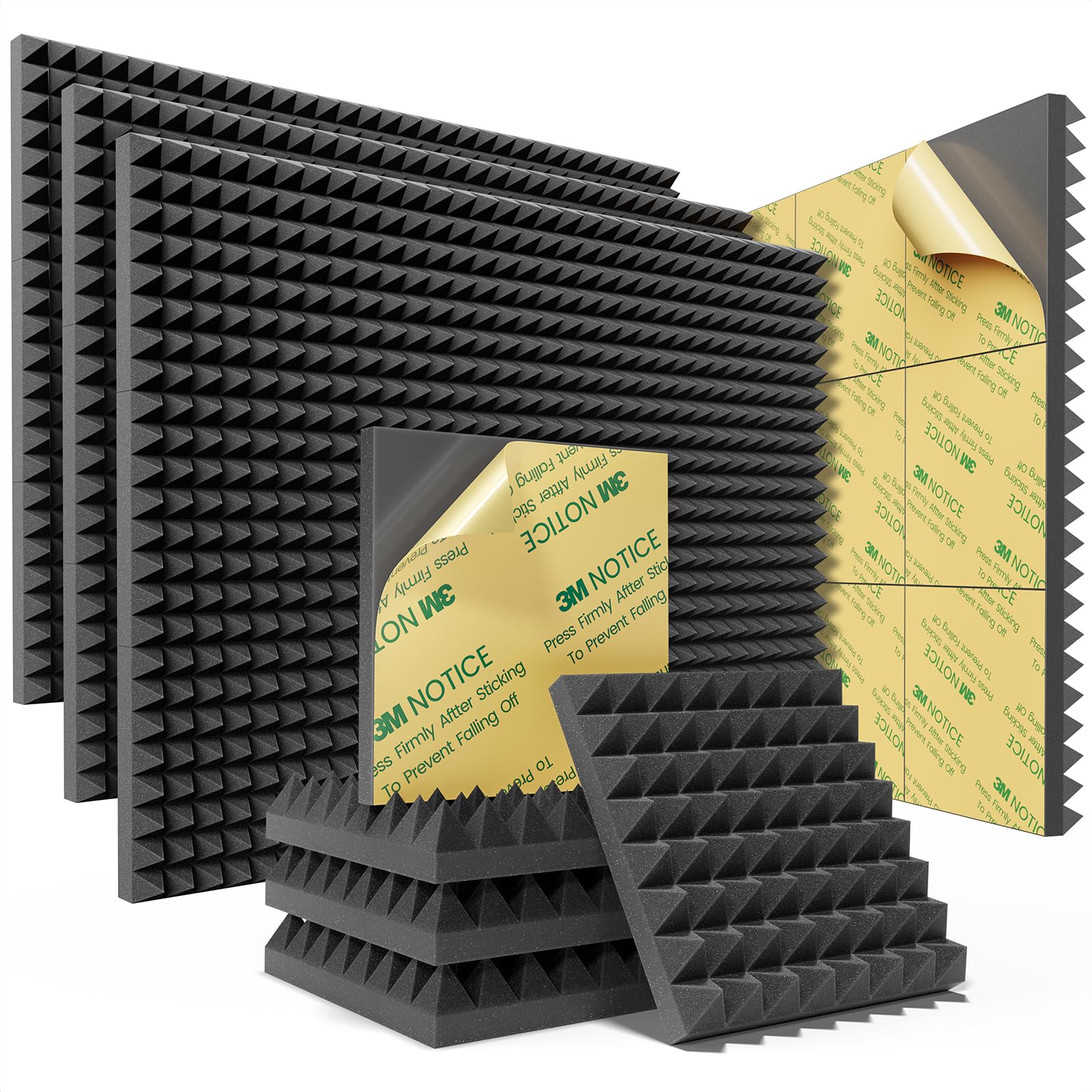 Snapklik.com : Sonicism 48 Pack Pyramid Sound Proof Foam Panels