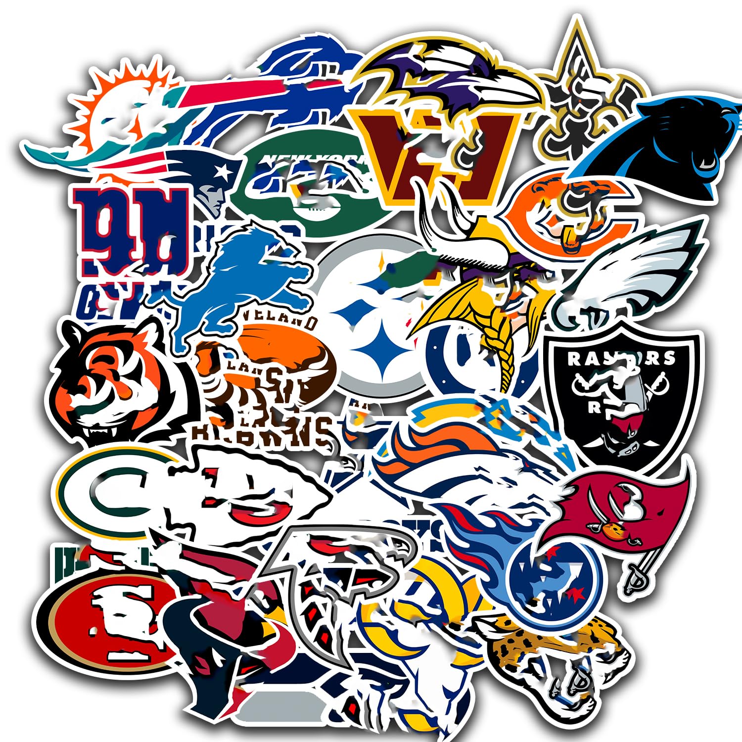 Amazon.com: SUNSAIL 32 PCS of American Football Stickers for Water ...