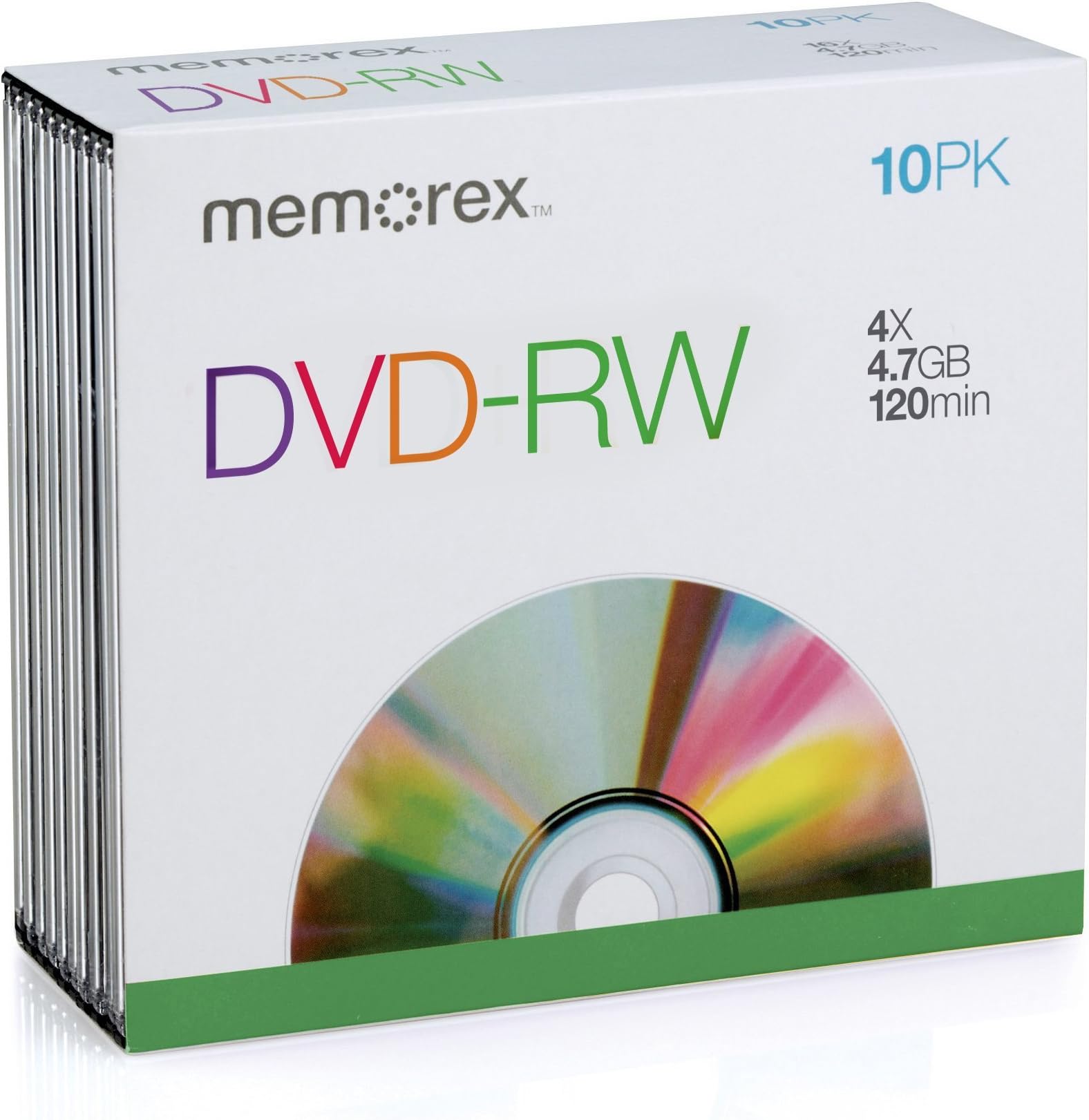 Amazon.com: Memorex MEM05509 DVD plus RW 4.7GB Slim 4x Discs, 10 Pack ...