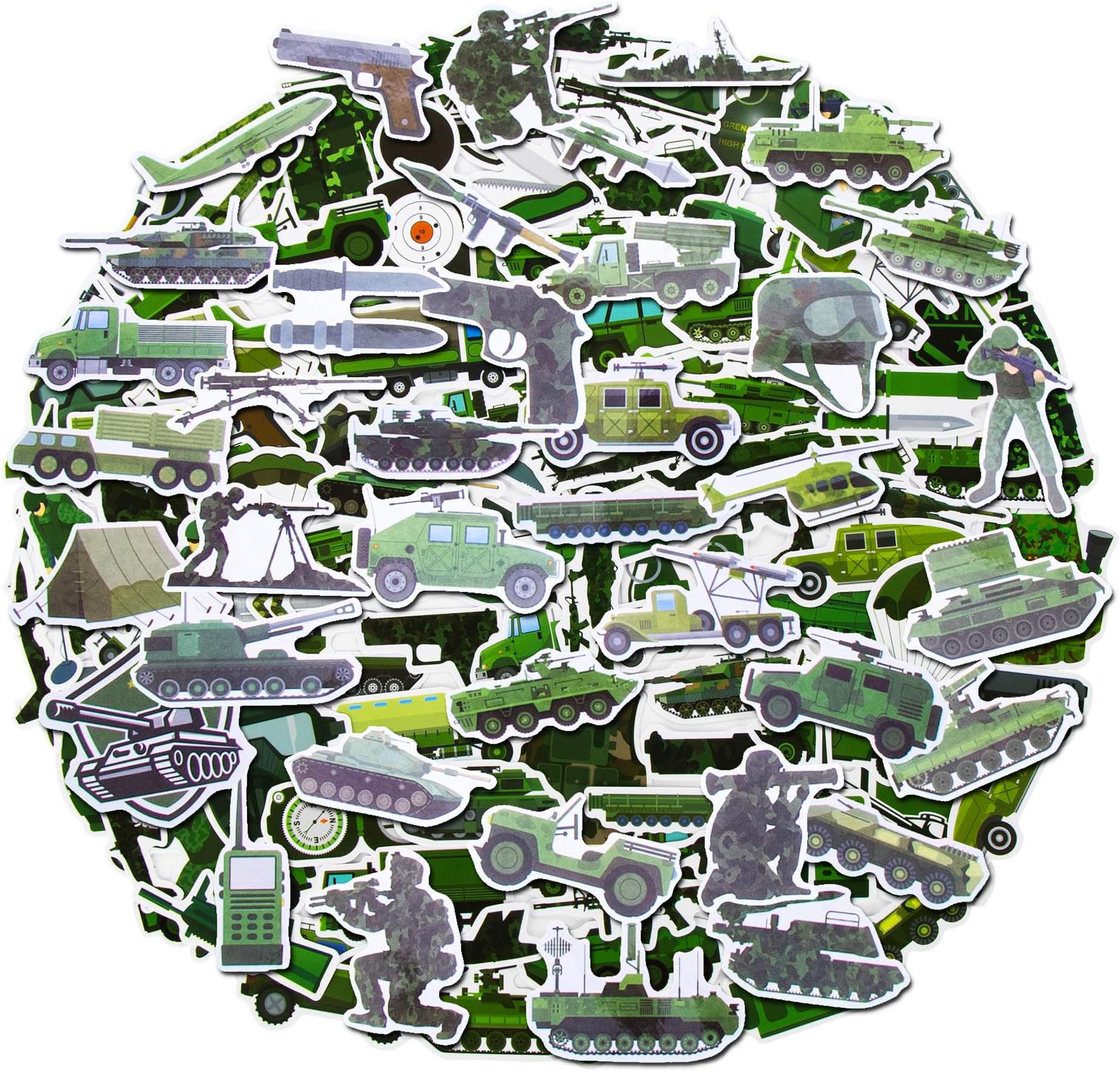 Amazon.com: 100 Pack Army Stickers, Camouflage Camo Military Party ...