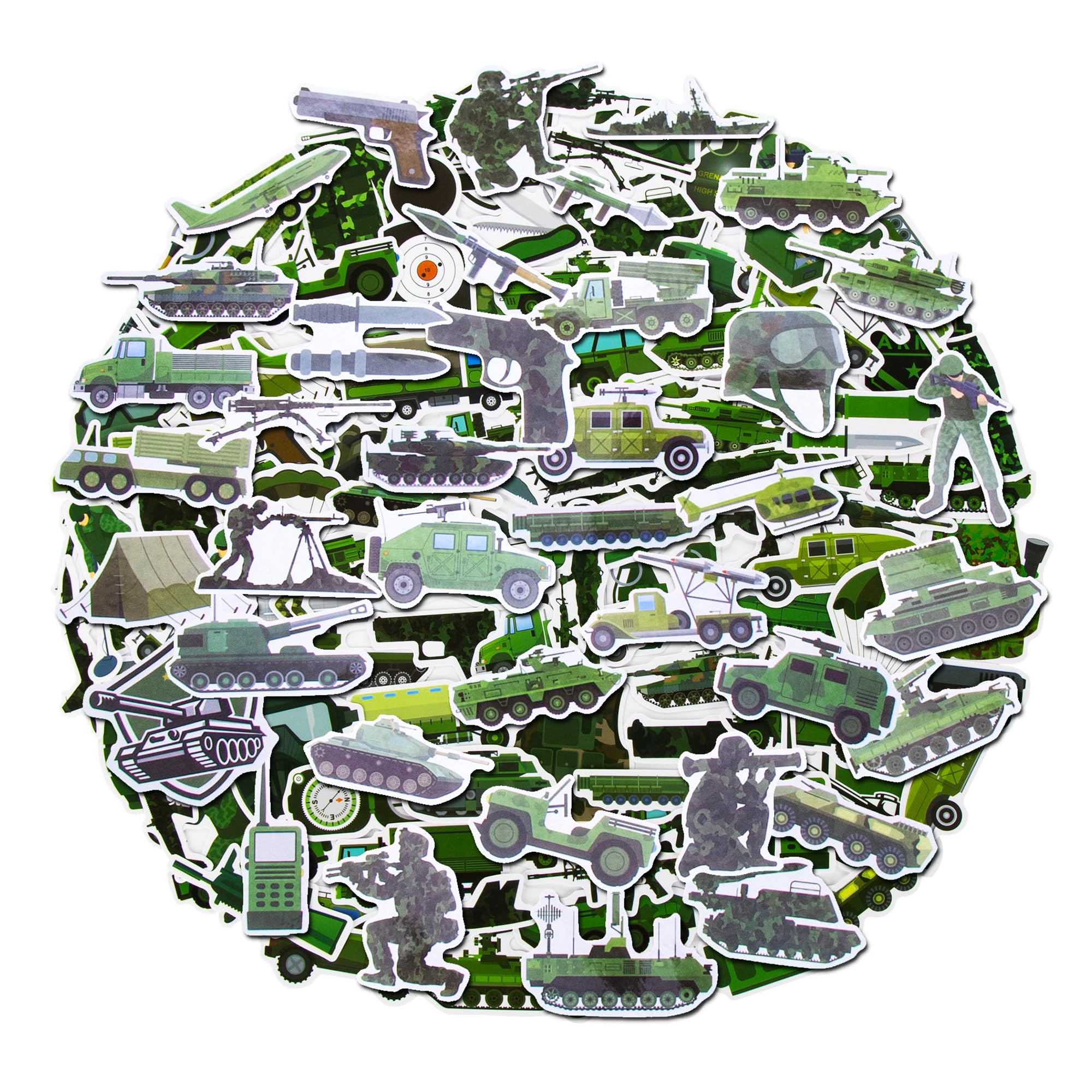 Amazon.com: 100 Pack Army Stickers, Camouflage Camo Military Party ...