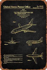 Amazon.com : 5 Boeing 737 Patent Poster Tin Metal Sign Vintage Wall ...