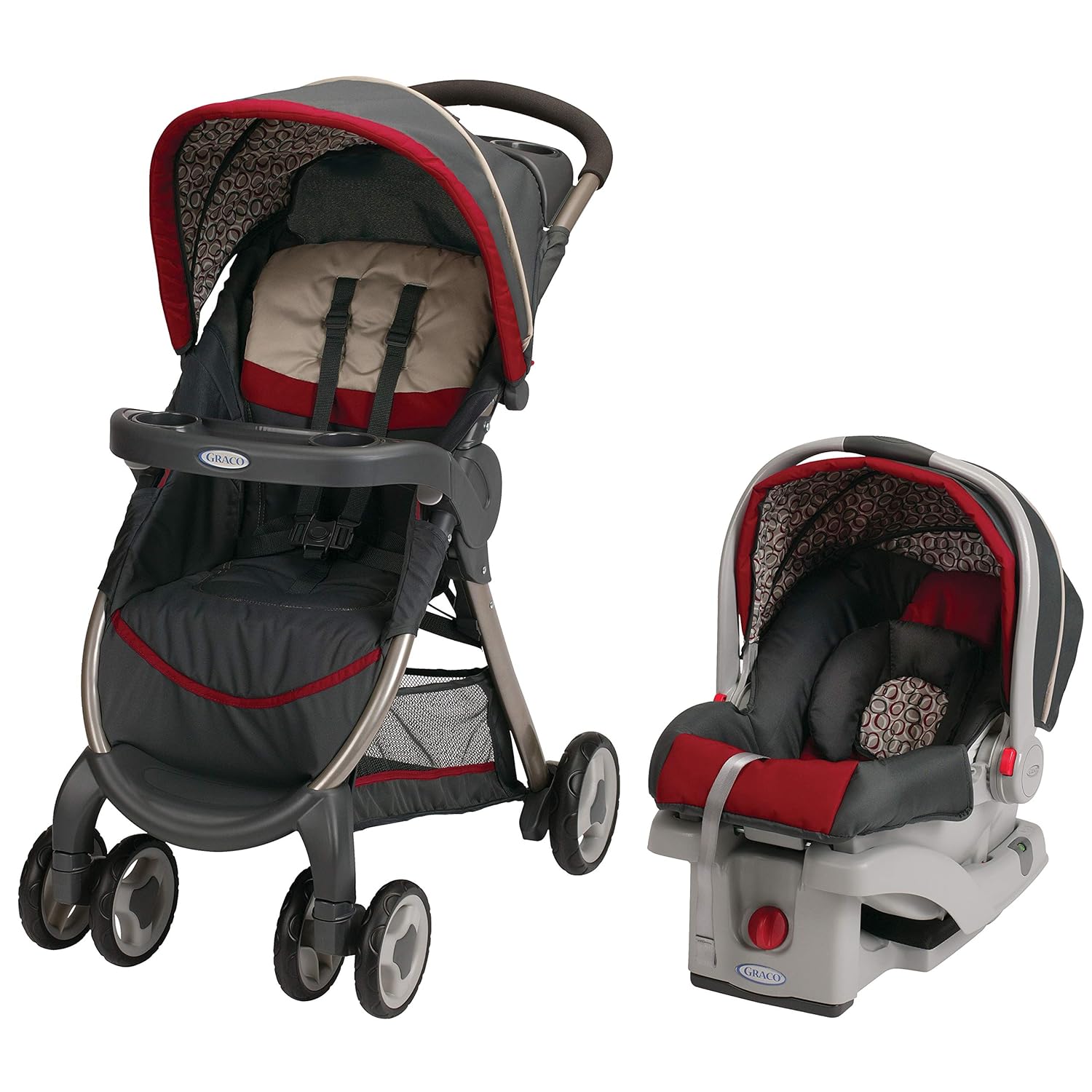 Amazon.com : Graco Fastaction Fold Click Connect Travel System Stroller ...