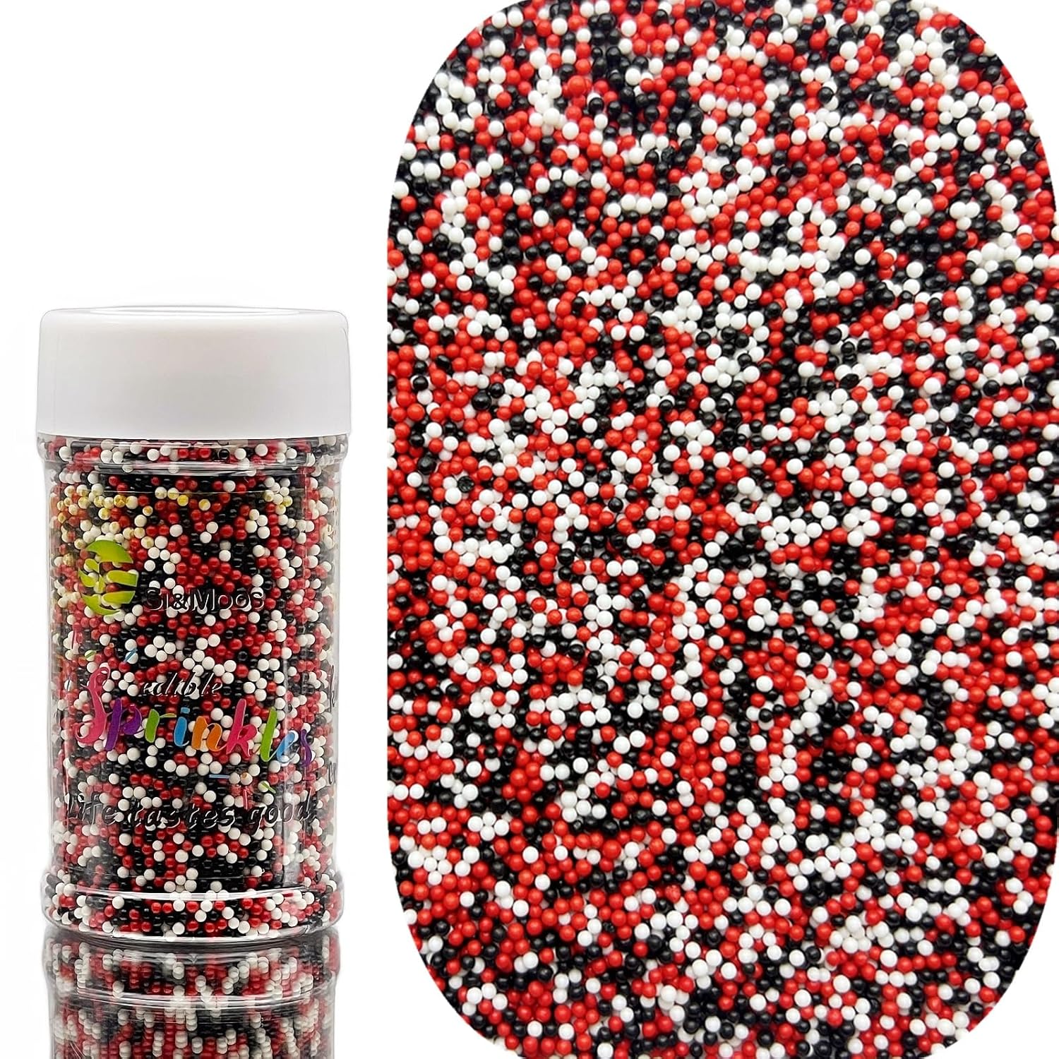 Amazon.com: SE Si&Moos Red and Black Sprinkles Black White and Red ...