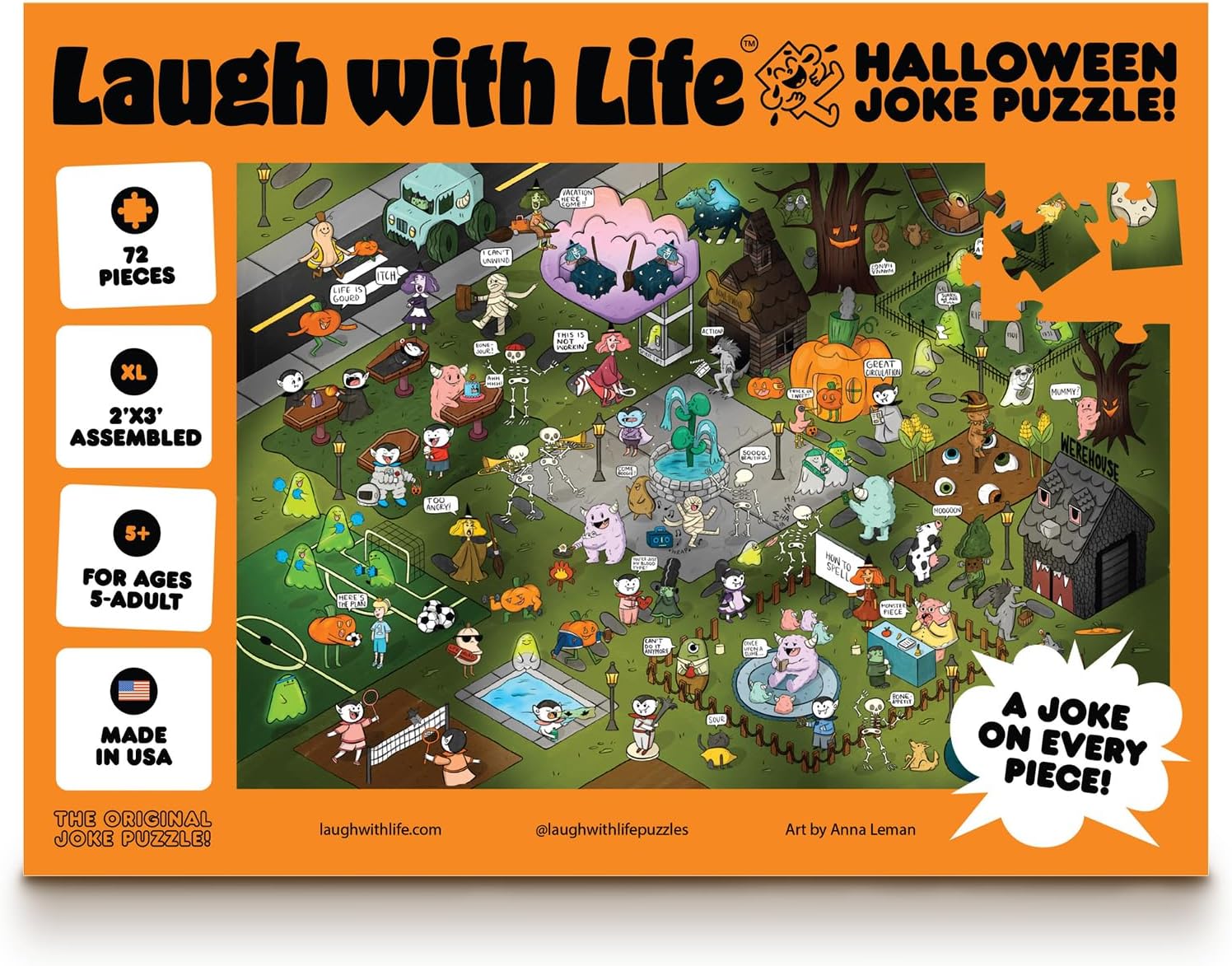 Amazon.com: Laugh with Life Halloween Joke Puzzle – 72pcs Halloween ...