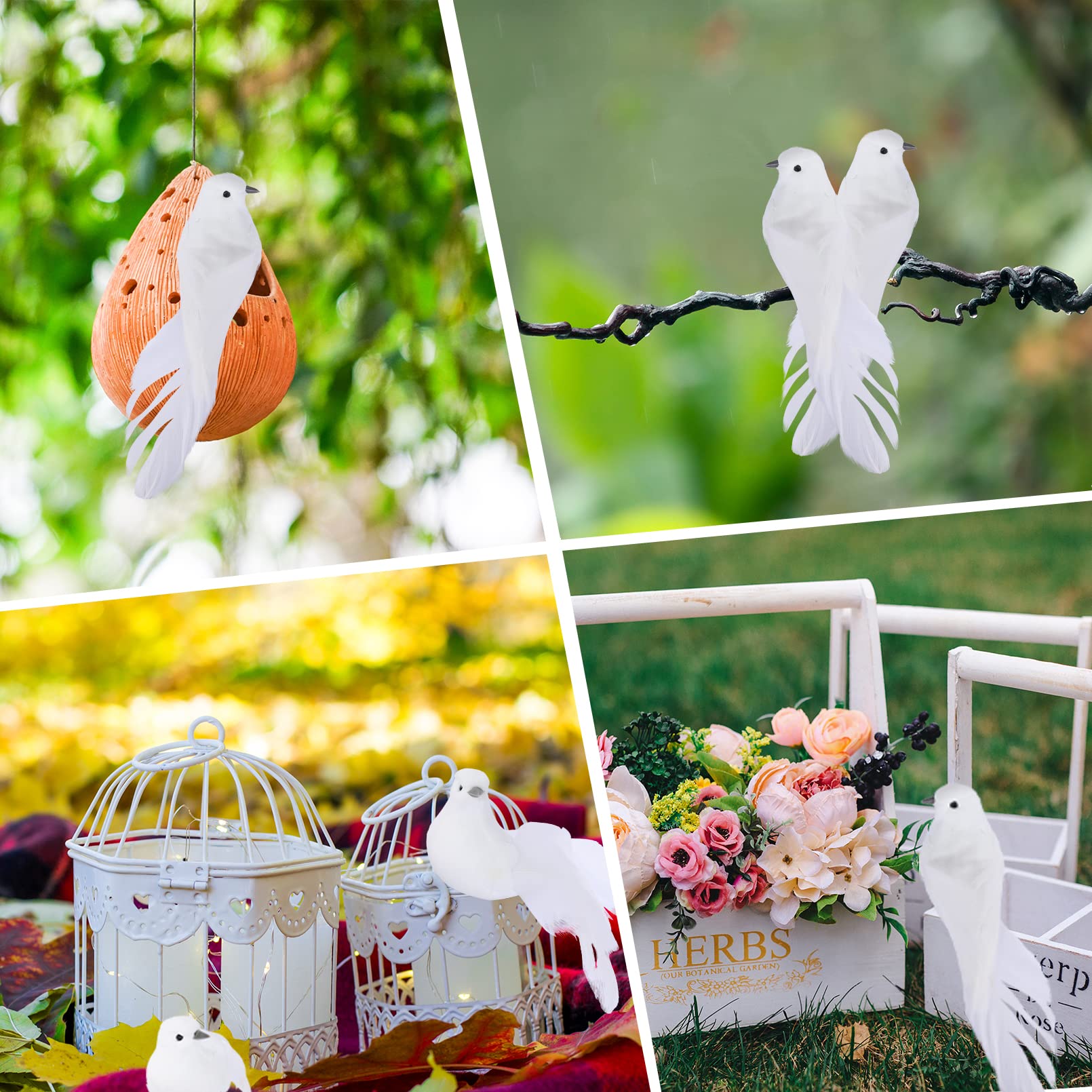 Palomas Blancas Para Arbol De Navidad 24 Mini Palomas Blancas Para