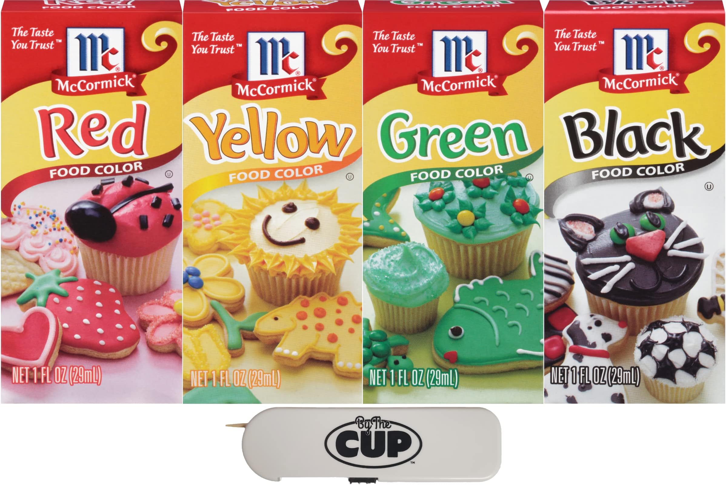 Amazon.com : Amazon Fresh, Assorted Food Coloring, 1.2 Fl Oz (Pack of 4 ...