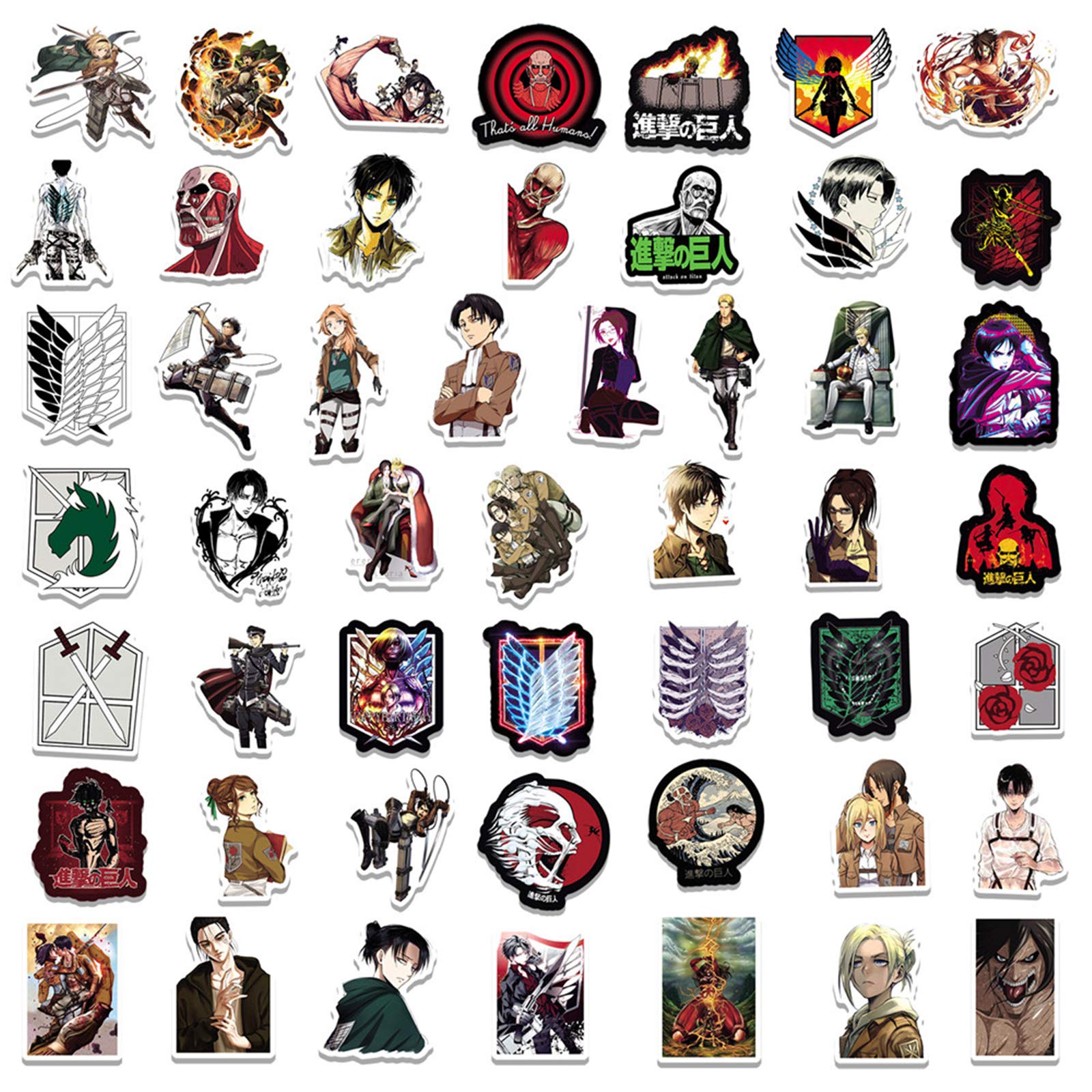 Attack On Titan Stickers 50 Pack Japanese Anime Aot Stickers ...