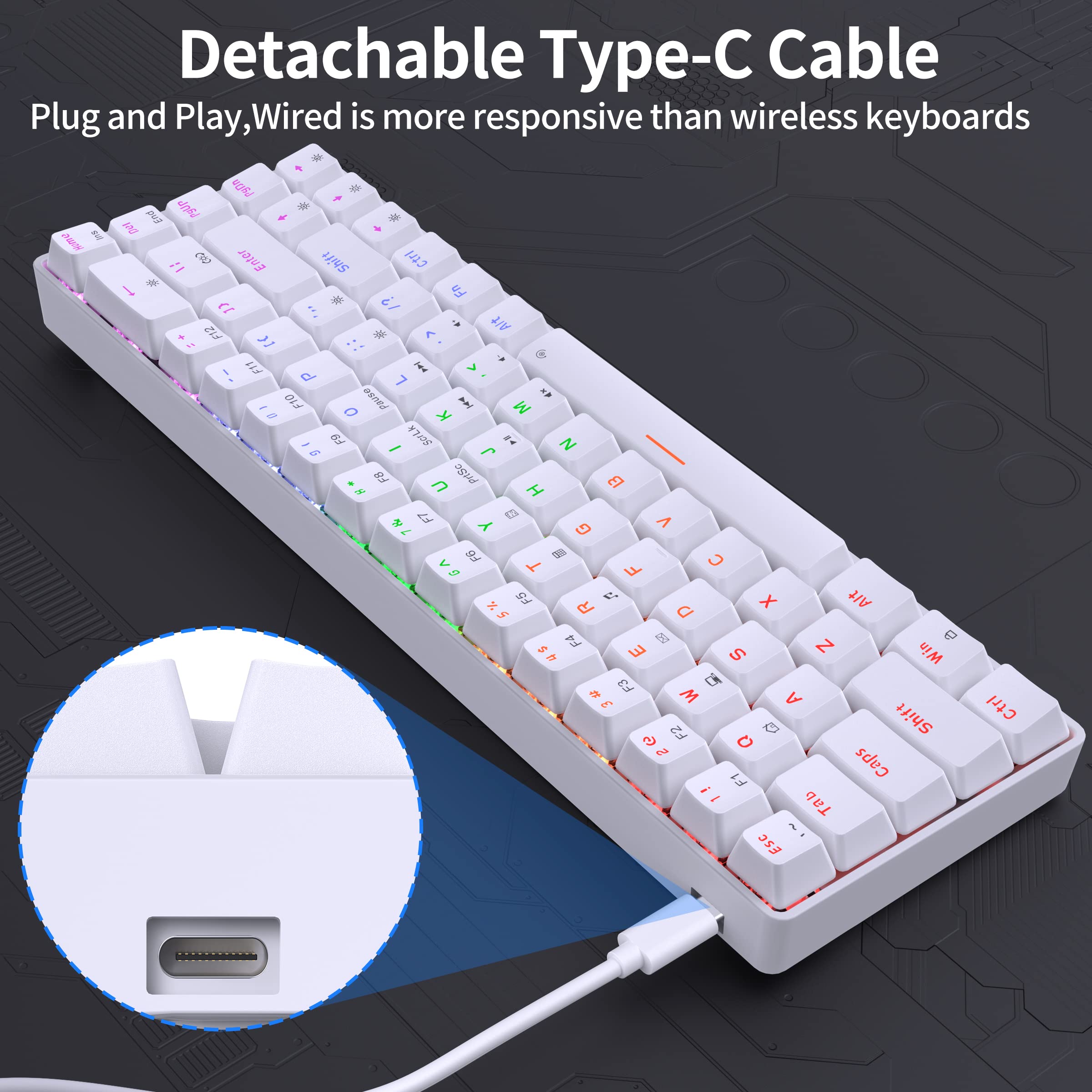 Snapklik.com : DIERYA T68SE Mechanical Gaming Keyboard, LED-Backlit ...