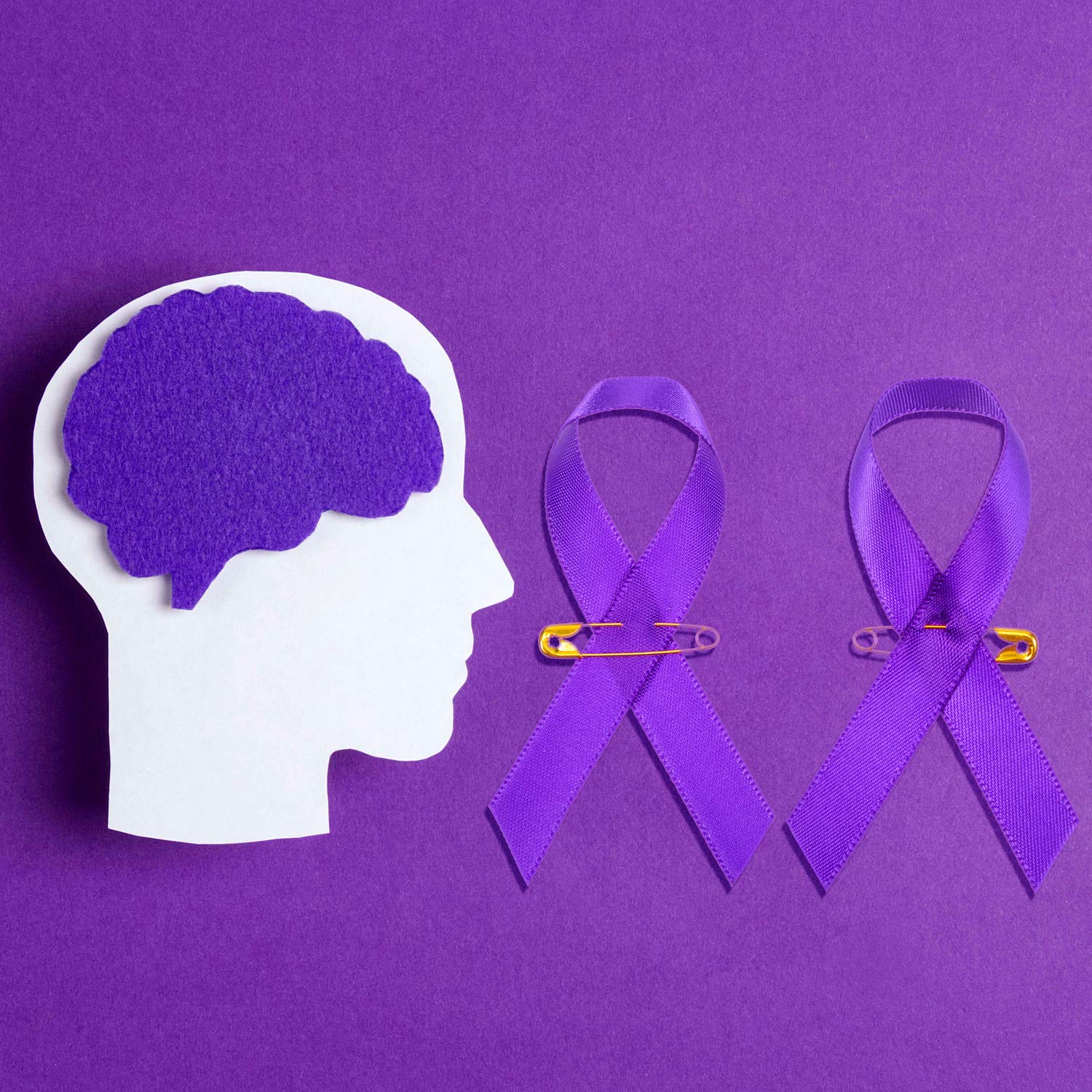 Snapklik.com : 300 Pieces Purple Awareness Ribbon Pins Purple Reusable ...