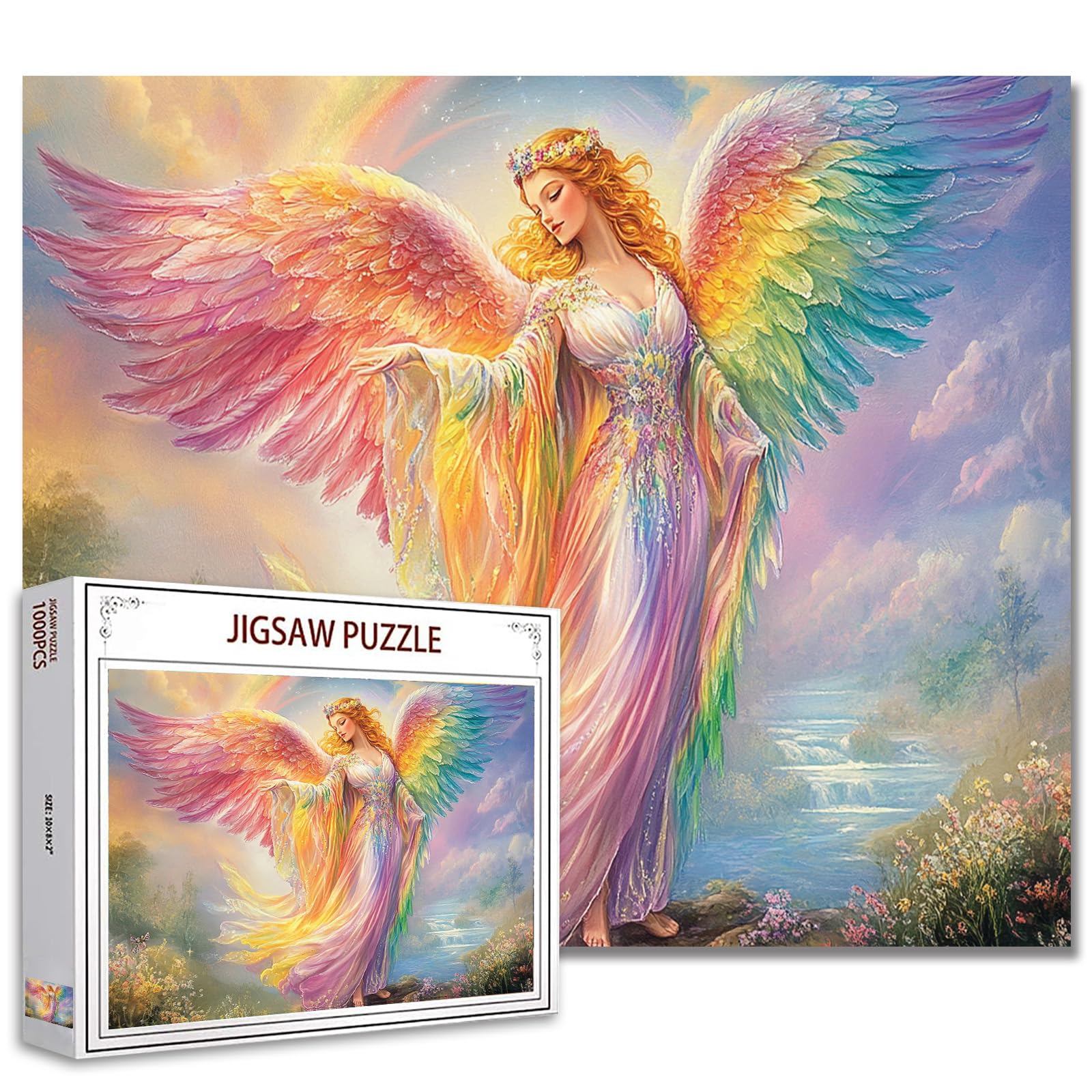 Amazon.com: Tucocoo Rainbow Angel Jigsaw Puzzle 1000 Pieces Puzzles for ...