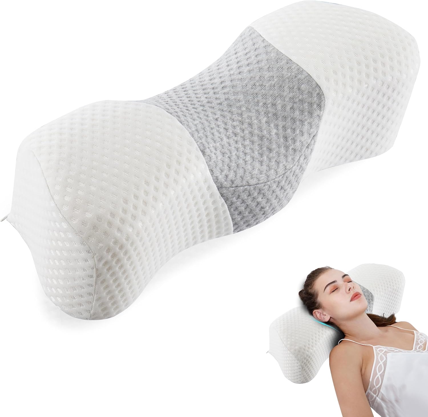 Amazon.com: Cervical Neck Pillow for Pain Relief, Memory Foam Pillow ...