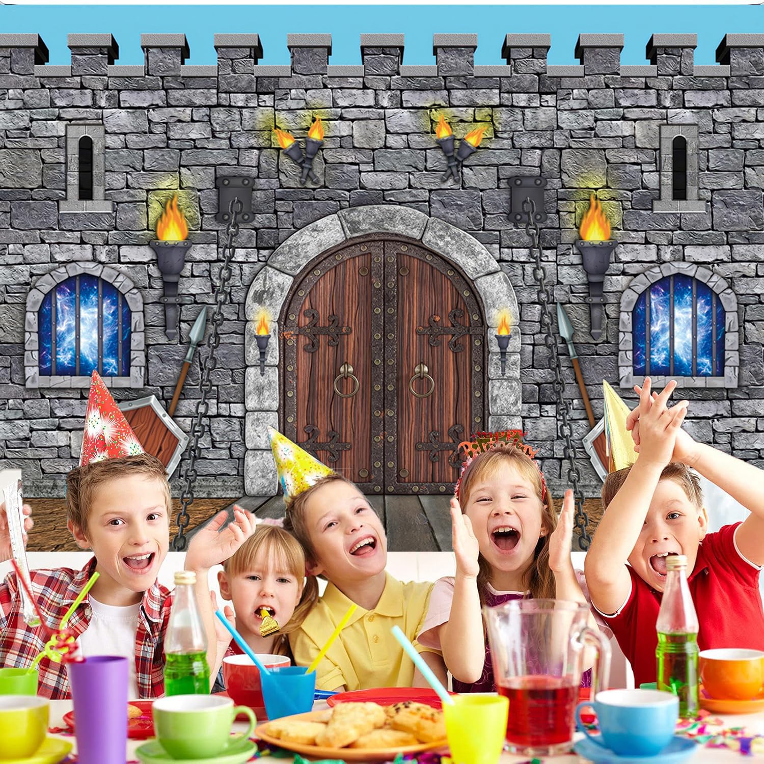 Snapklik.com : Medieval Castle Backdrop Medieval Party Decorations ...