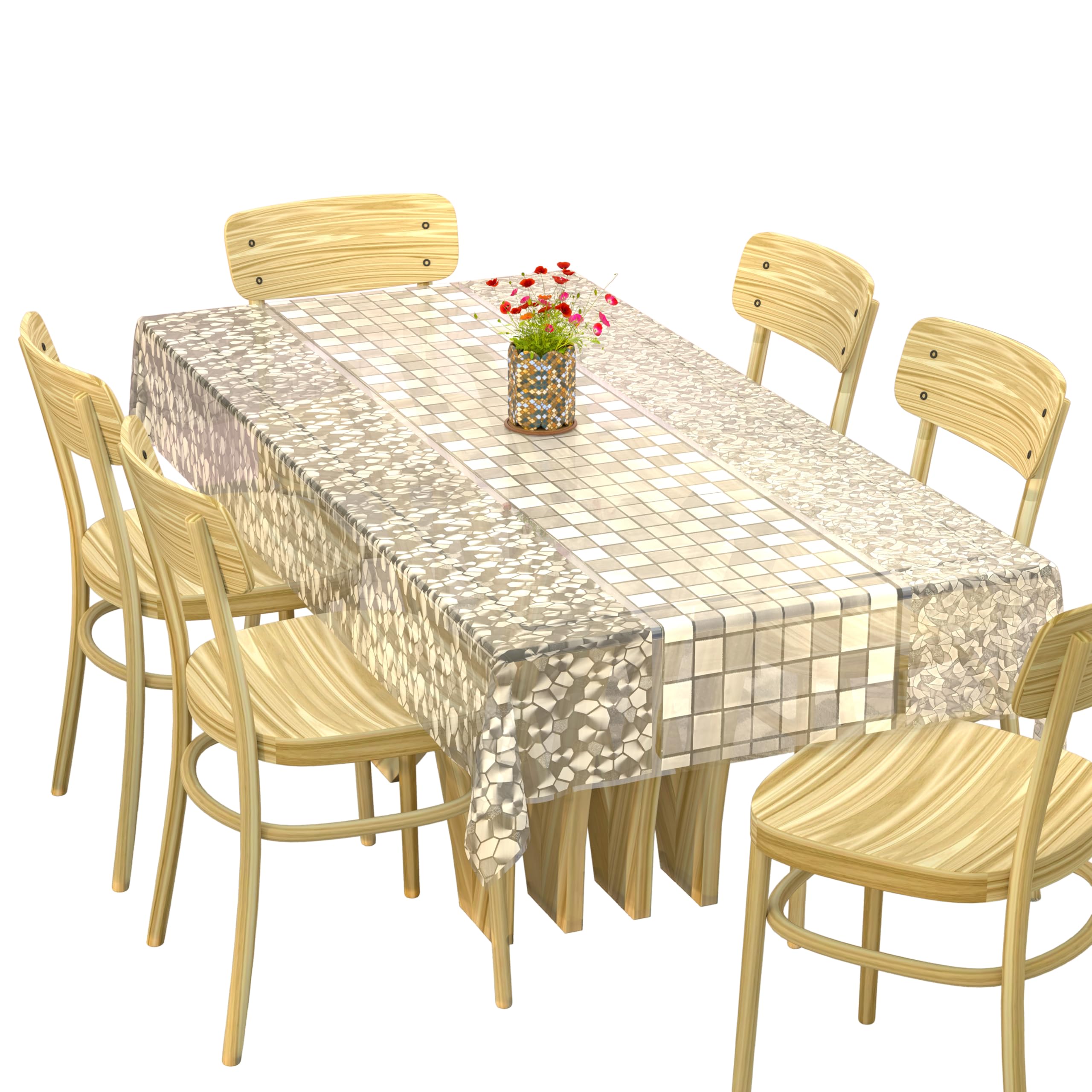 Kuber Industries Dining Table Cover 6 Seater|Water Proof Plastic Table ...
