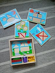 Melissa & Doug Beginner Wooden Pattern Blocks Educational Toy : Amazon.co.uk: Toys & Games