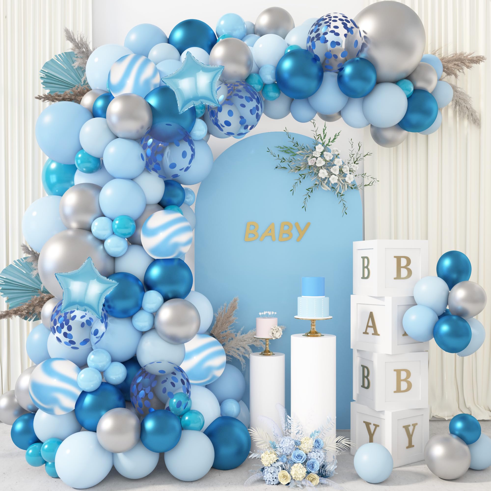Decoraciones Para Baby Shower En Color Azul Real Amazon.com: