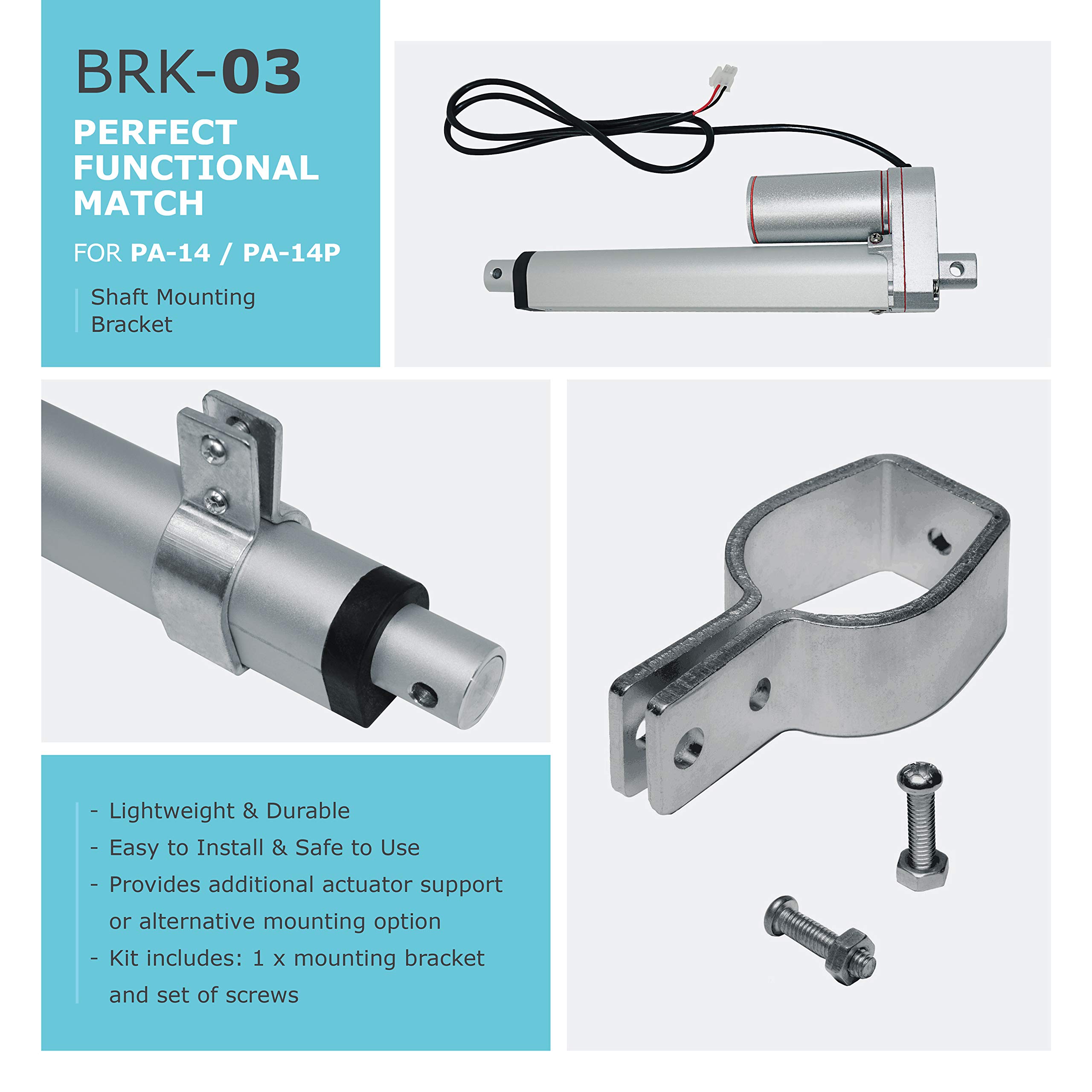Snapklik.com : Shaft Mounting Bracket BRK-03 For Linear Actuators - Made Of Iron Steel - Can Be Used