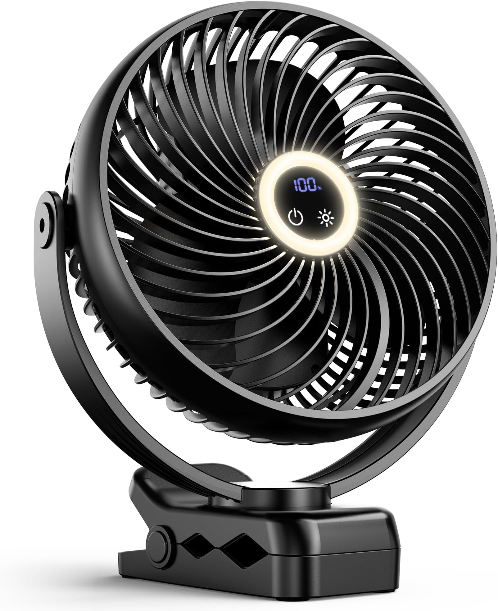 Amazon.com: srdmuph Desk Fan Clip On with Lights USB Rechargeable ...
