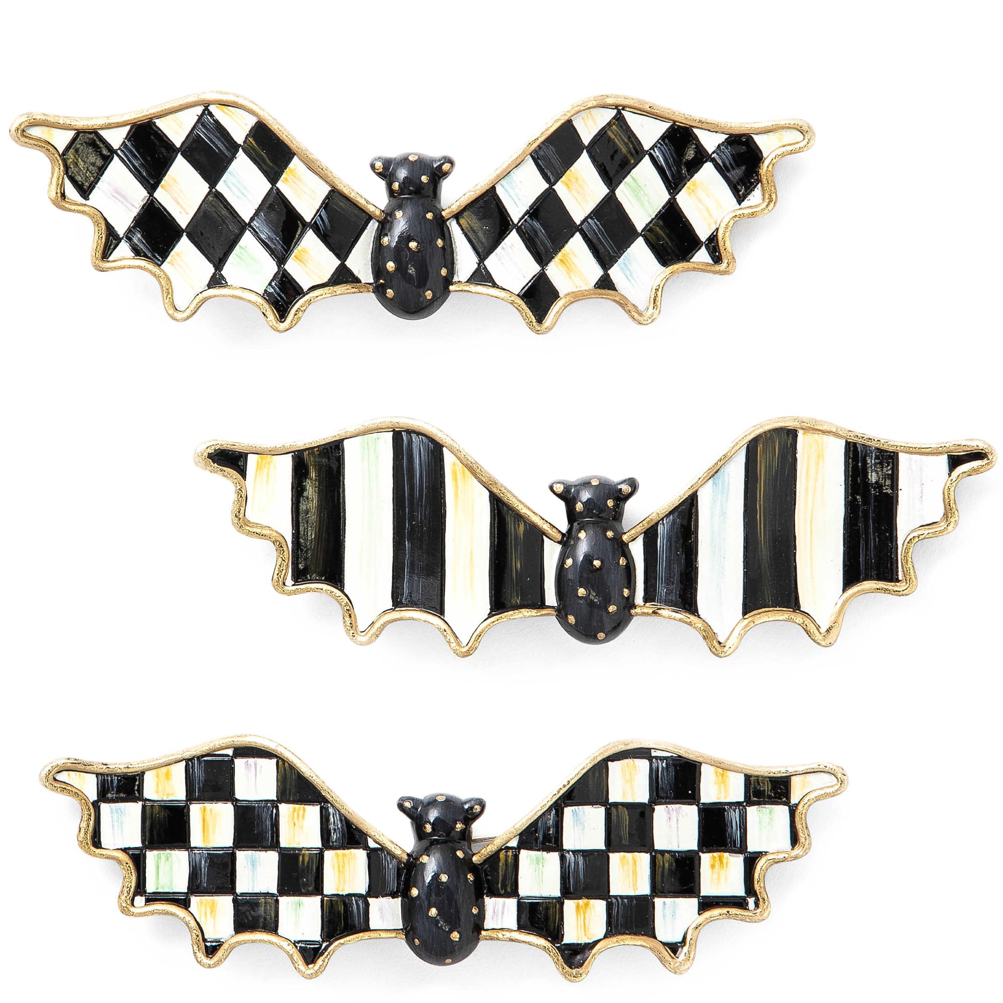 Amazon.com: MACKENZIE-CHILDS Mini Courtly Check Wall Bats, Indoor ...