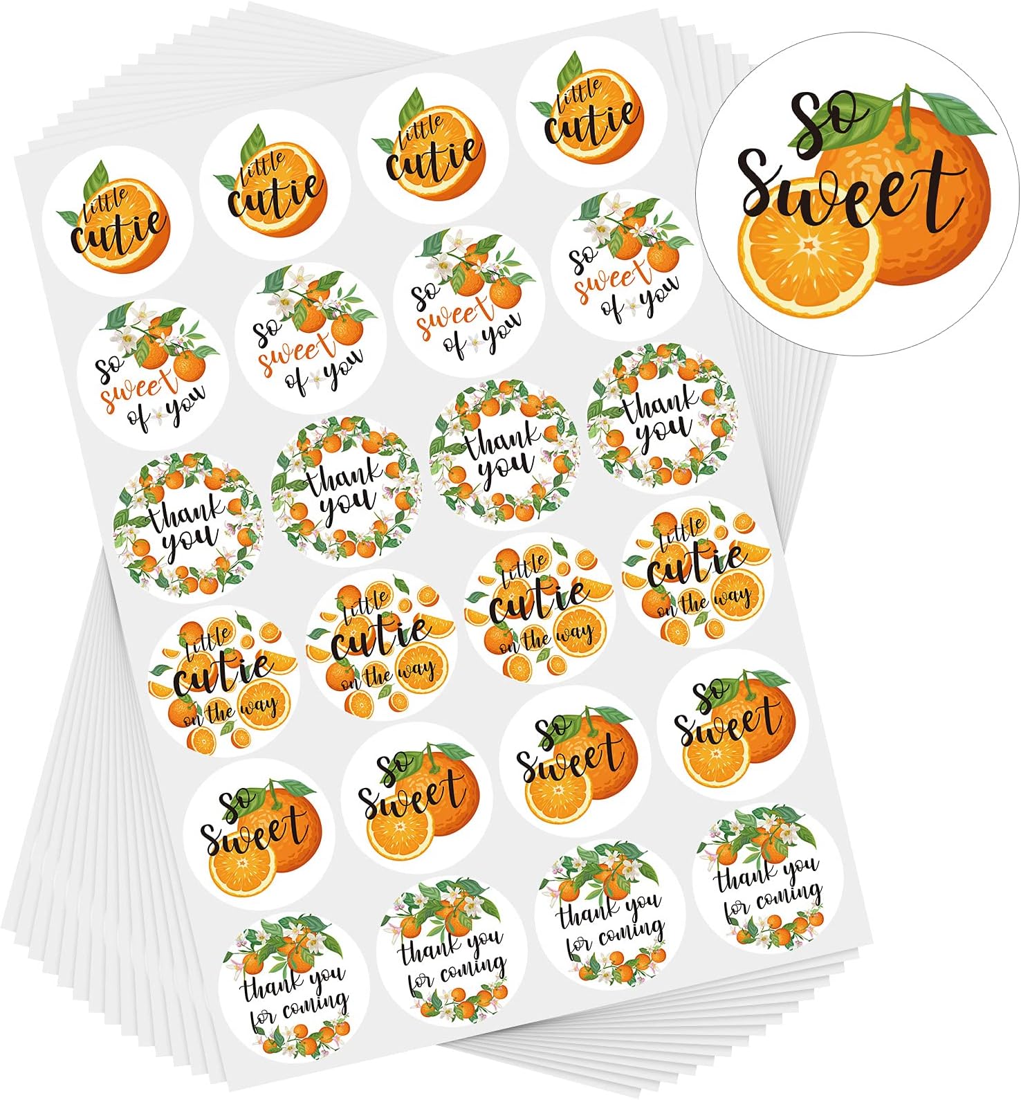 Amazon.com: 2" Round Orange Clementine Baby Shower Cutie Thank You ...