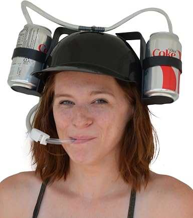 Amazon.com: Fairly Odd Novelties Beer Soda Guzzler Helmet Drinking ...