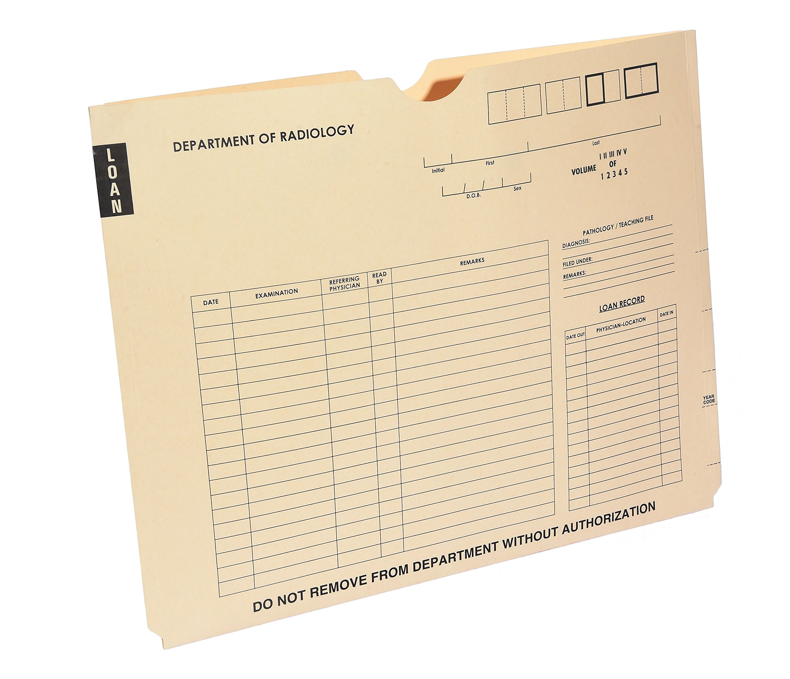 Amazon.com : TAB Manila X-Ray Jacket, No Pocket, Ames Compatible 100 ...