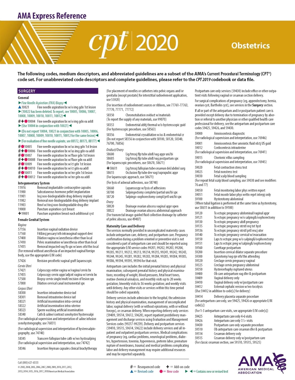 Amazon.com: Obstetrics (CPT 2020 Express Reference Coding Card): 9781622029433: American Medical ...