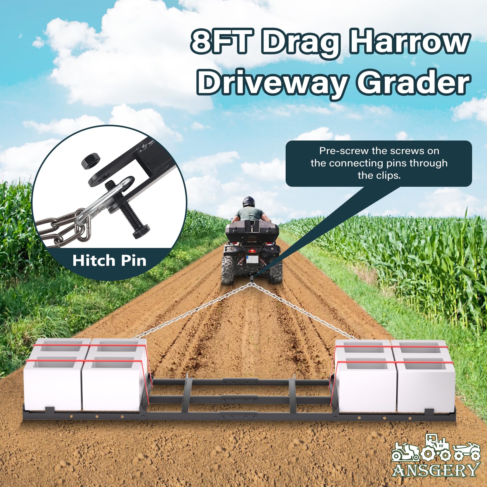 Snapklik.com : Driveway Grader,Drag Harrow Driveway Grader Landscape ...