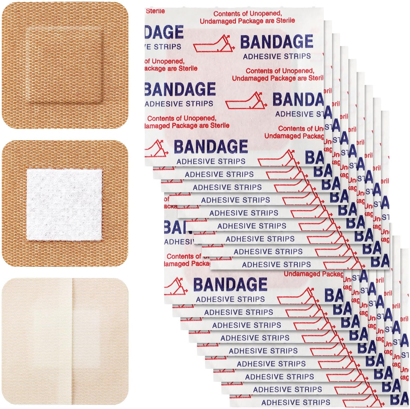 Amazon.com: Marsui 200 Pcs Adhesive Spots Bandages Square Tan Adhesive ...
