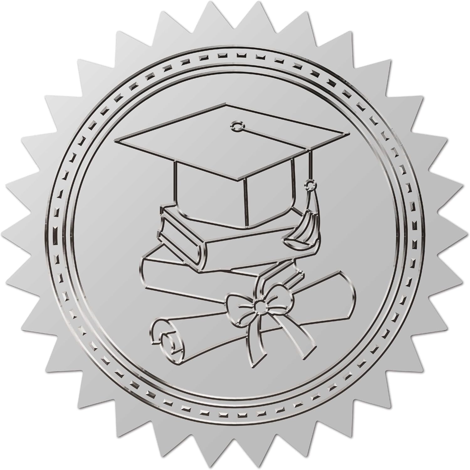 Amazon.com : CRASPIRE 144Pcs Graduation Cap Silver Certificate Embossed ...