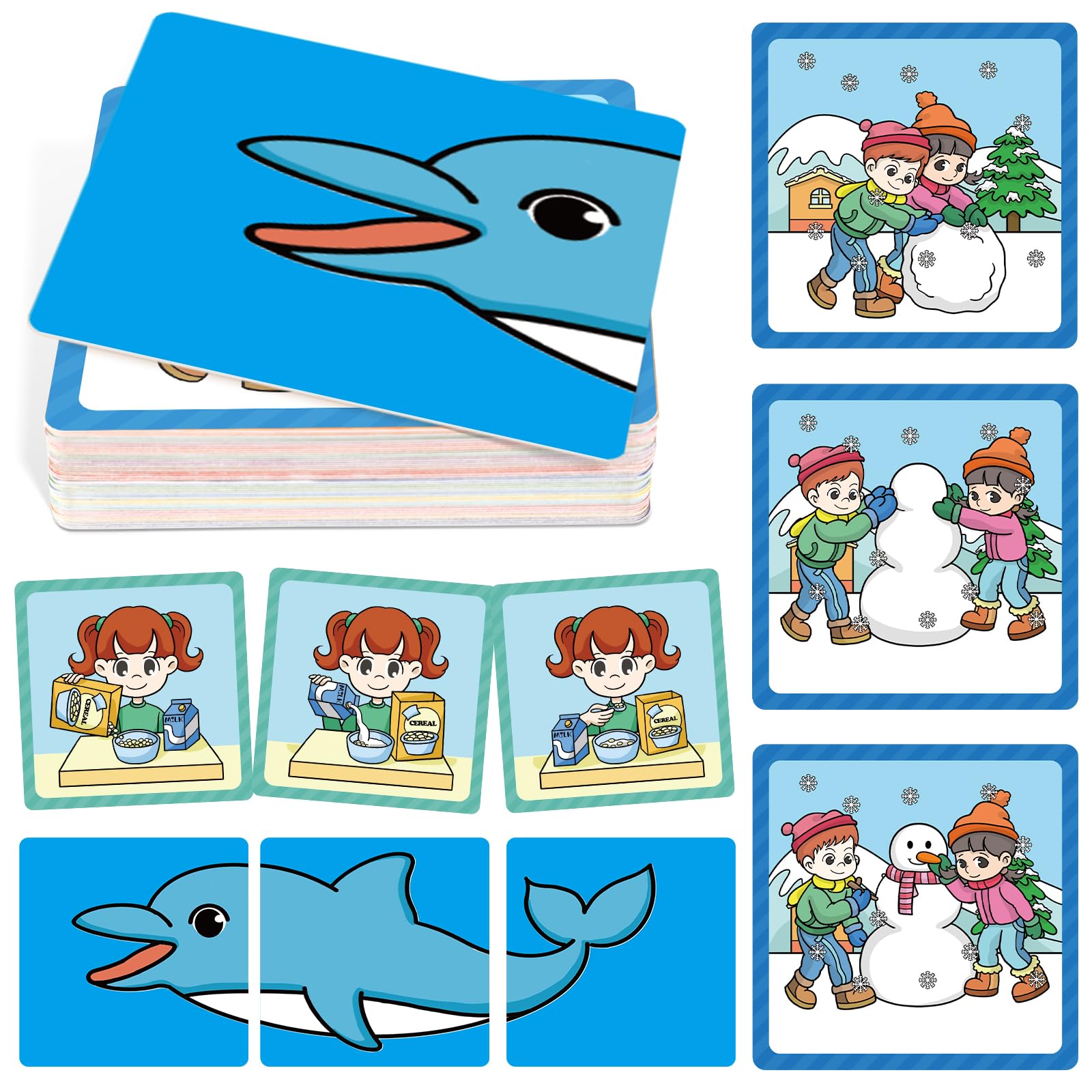 Animals Story Sequence Cards For Kids | 48 Picture Cards For Speech ...