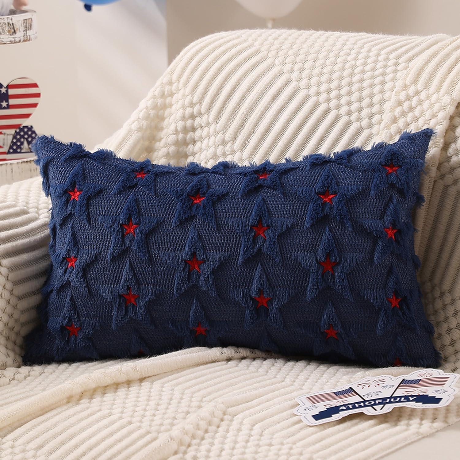 Amazon.com: RABUSOFA 4th of July Patriotic Signs Red Throw Pillow ...