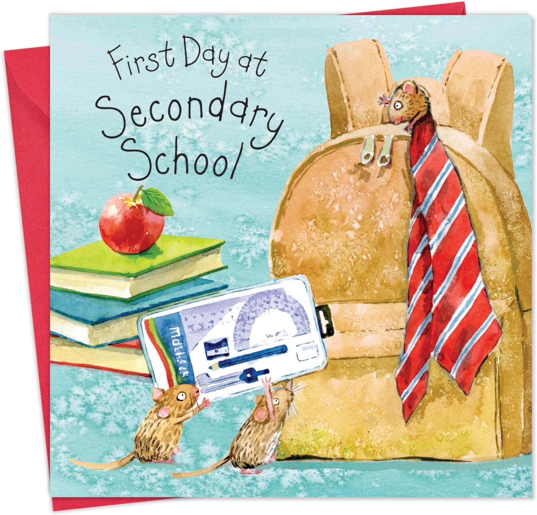 Good Luck in Your New School Card for Boys - School Equipment with Foil ...
