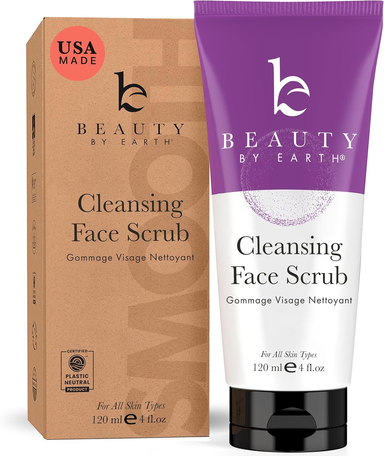 Exfoliating Face Wash & Exfoliating Face Scrub (2 in 1) - USA Made with ...