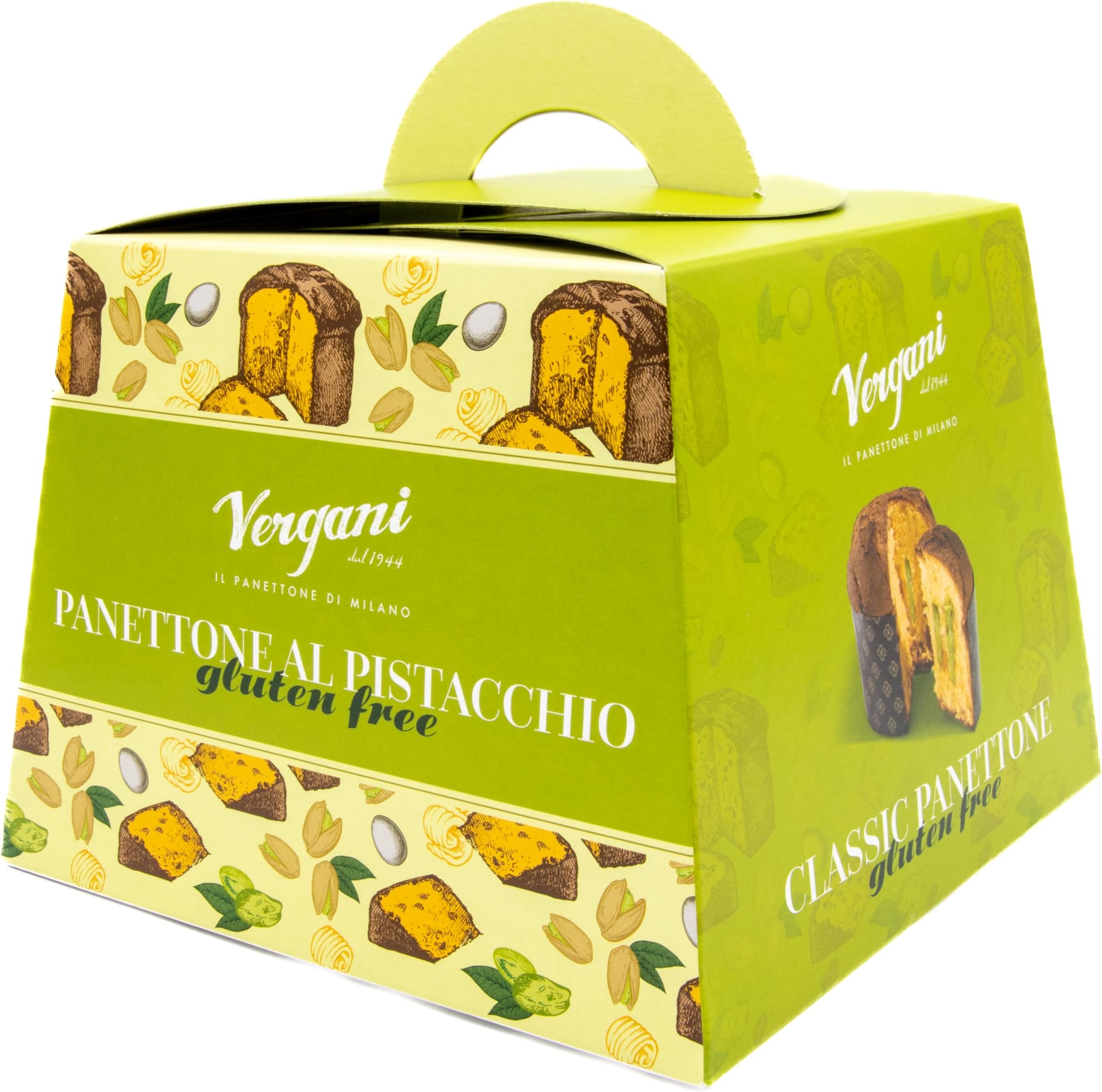 Amazon.com: Vergani Gluten Free Pistachio Cream Panettone, Christmas ...