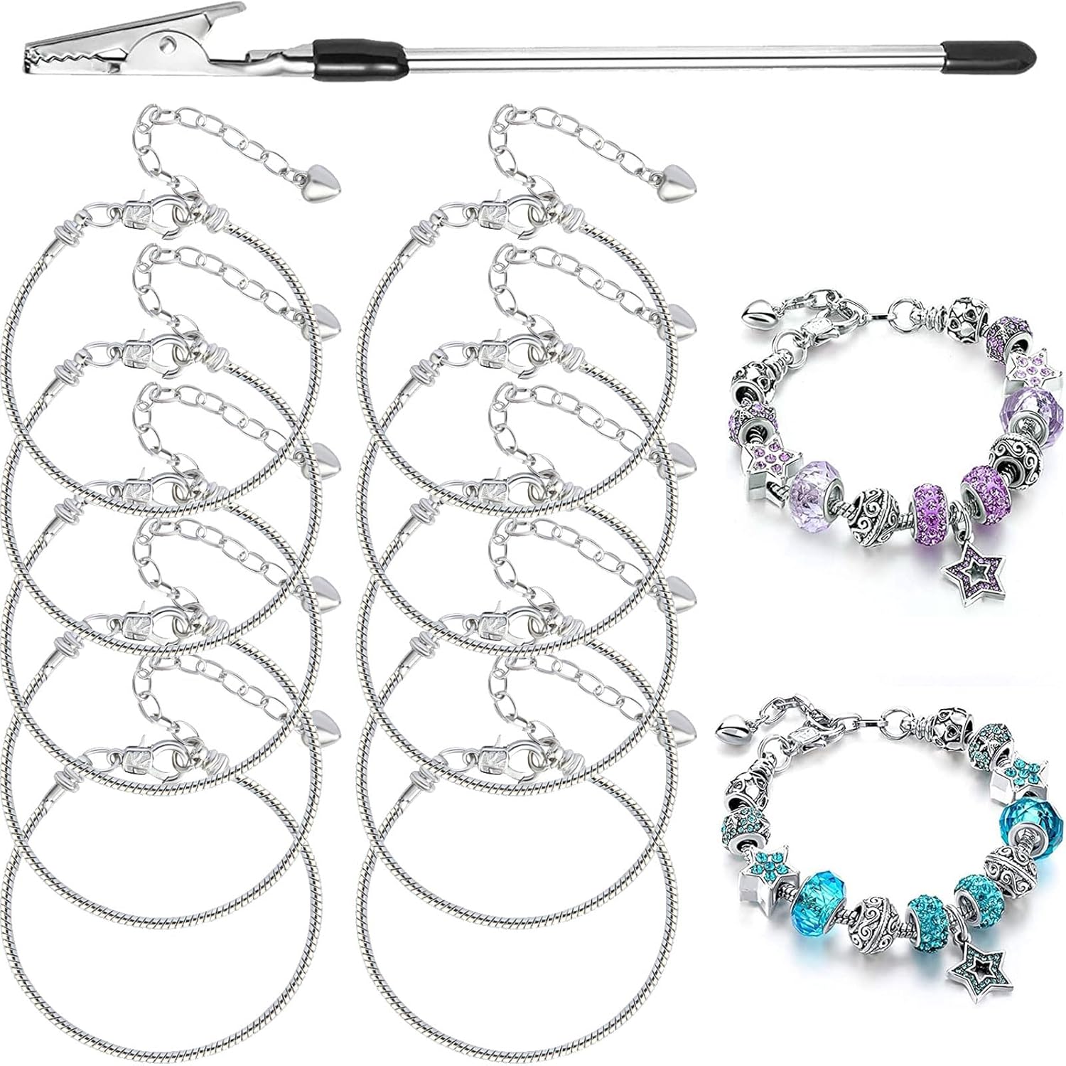 Amazon.com: 10 Pcs Snake Chain Charm Bracelet Chains with Bracelet ...