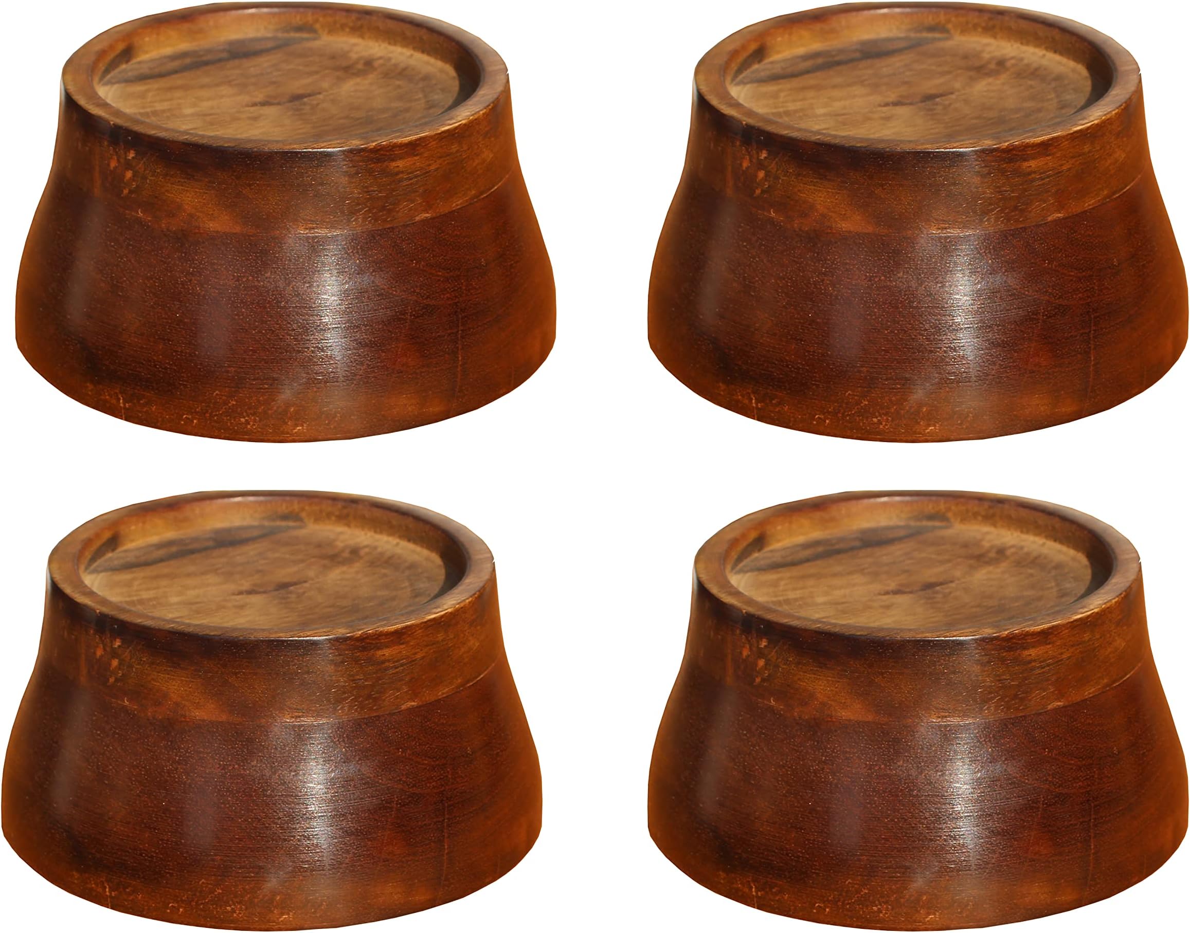 Prime Woodcraft Walnut Wood Furniture Risers - Premium Bed Risers with ...