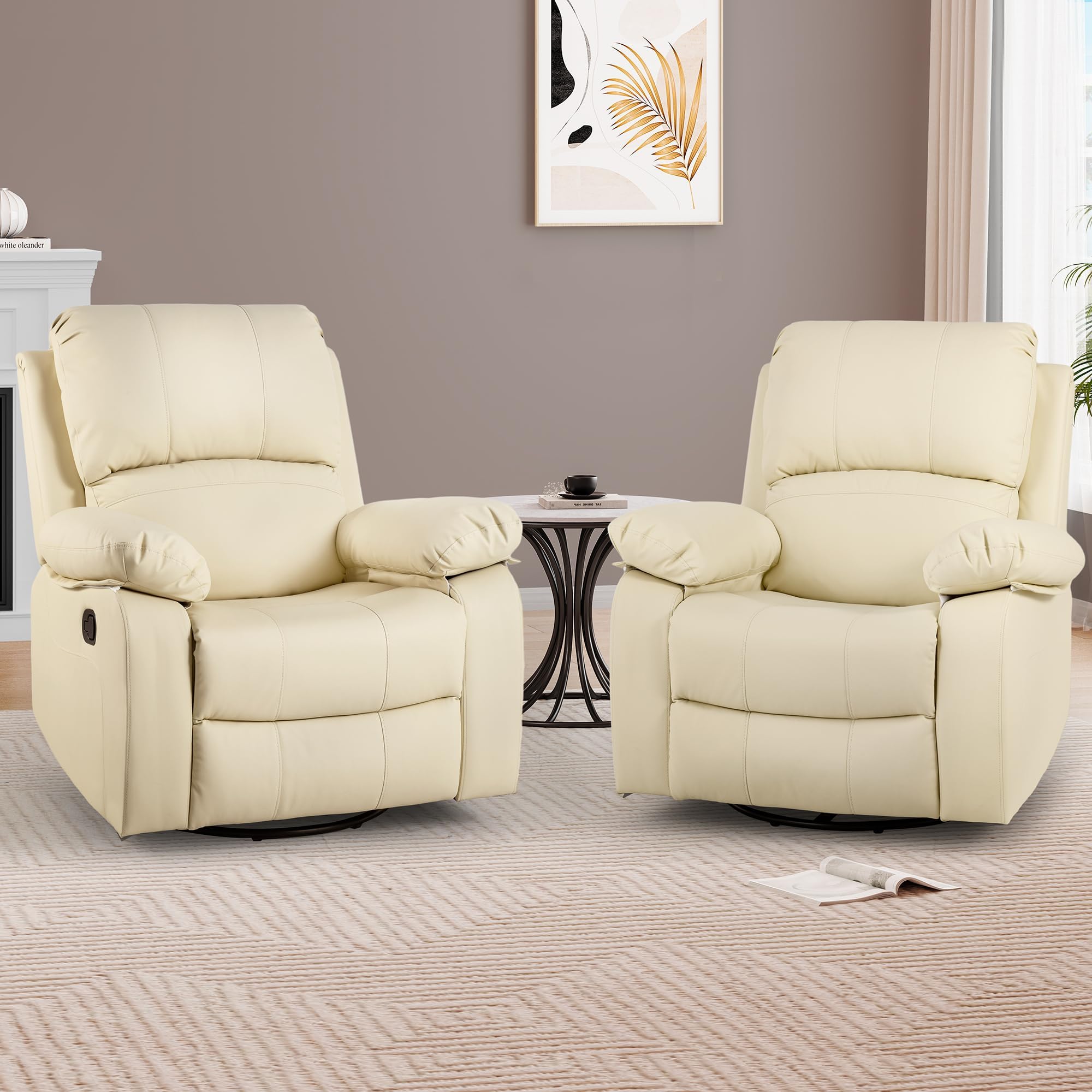Amazon.com: YITAHOME Recliner Chair Set of 2，Swivel Glider Rocker ...