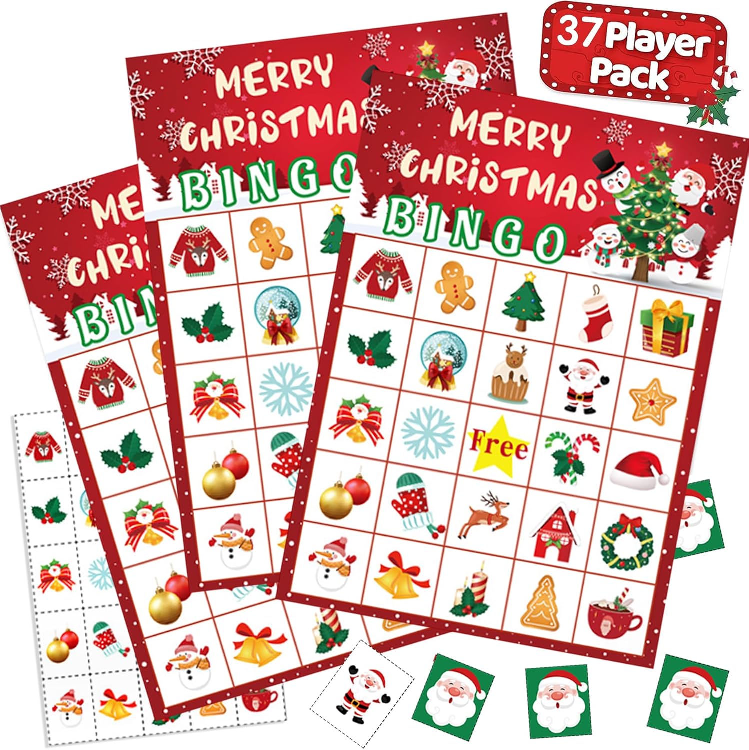 Juego de bingo de Navidad, juego de bingo para 24 jugadores, juegos de ...