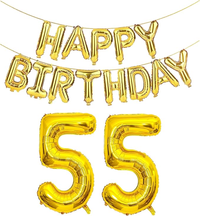 Amazon.com: SHUNTAI 55th Birthday Decorations for Men Women 55 Number ...