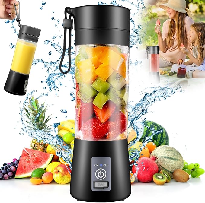 Blender, Portable Blender with USB rechargeable and six-blade, Personal ...
