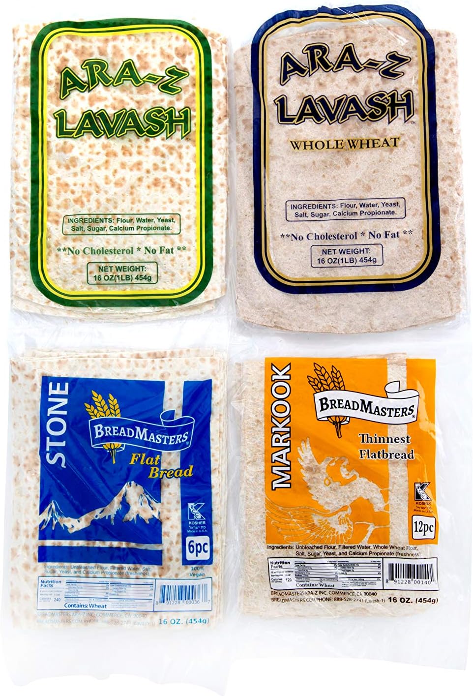 Amazon.com: Markook Lavash Thinnest Flat Bread - 4-Pack, 9-Inch x 12 ...