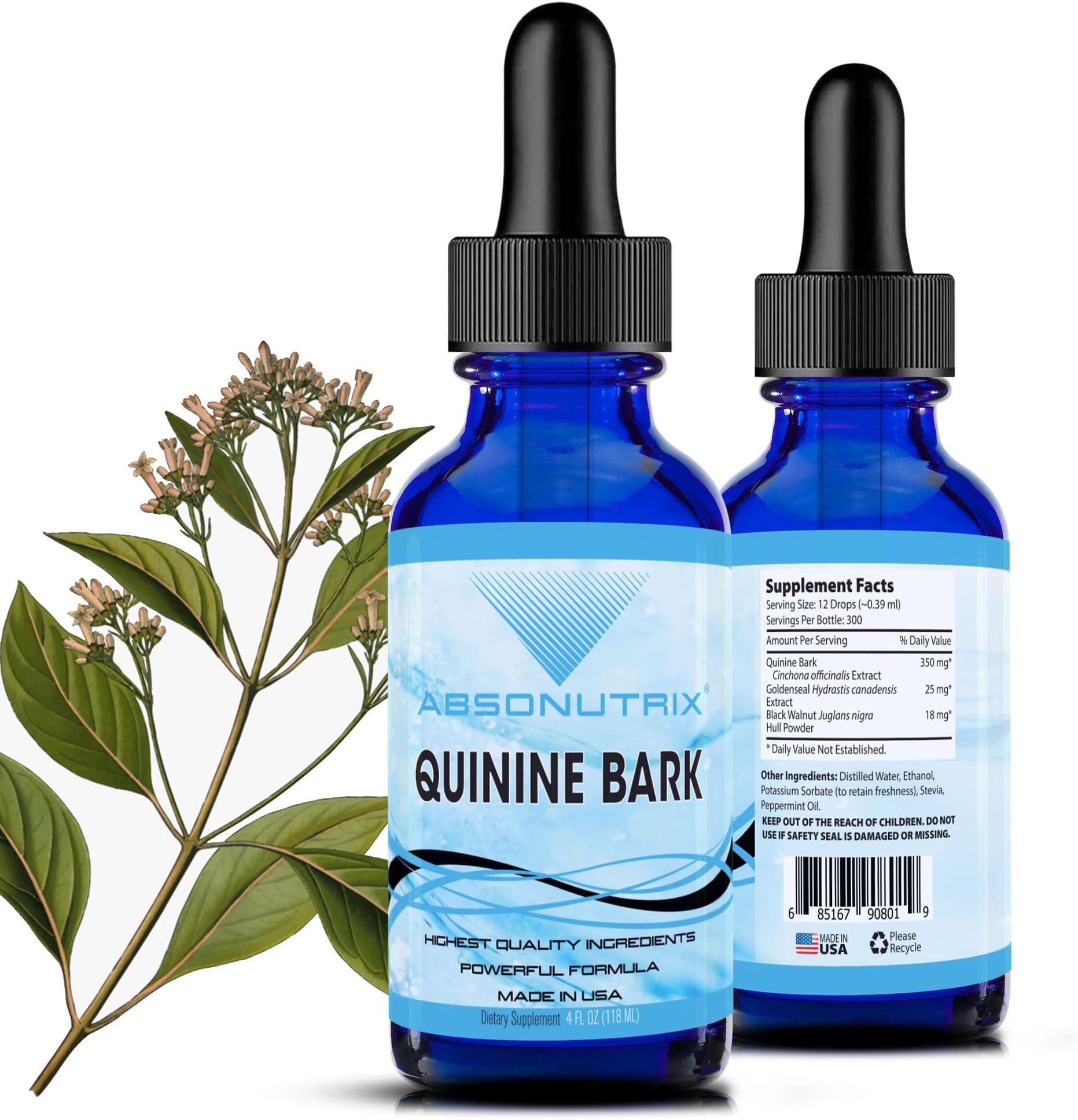 Amazon.com: Absonutrix Quinine Bark 350 mg, 4 Oz Liquid, 300 Servings ...