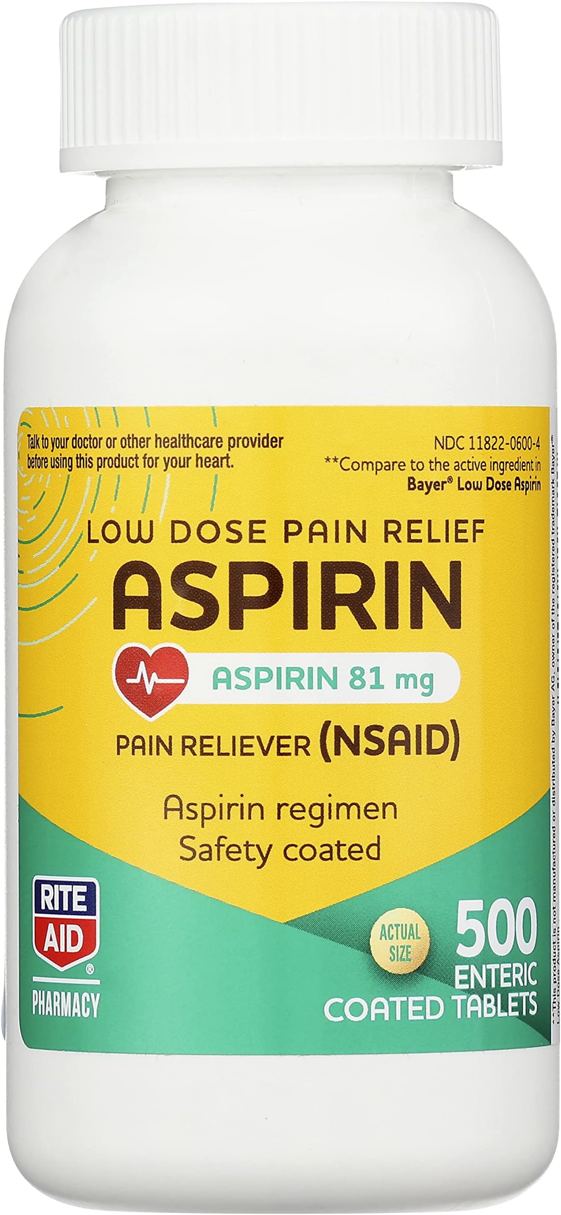 Amazon.com: St Joseph Aspirin Safety Coated 81mg 36 Tablet (2 Pack ...