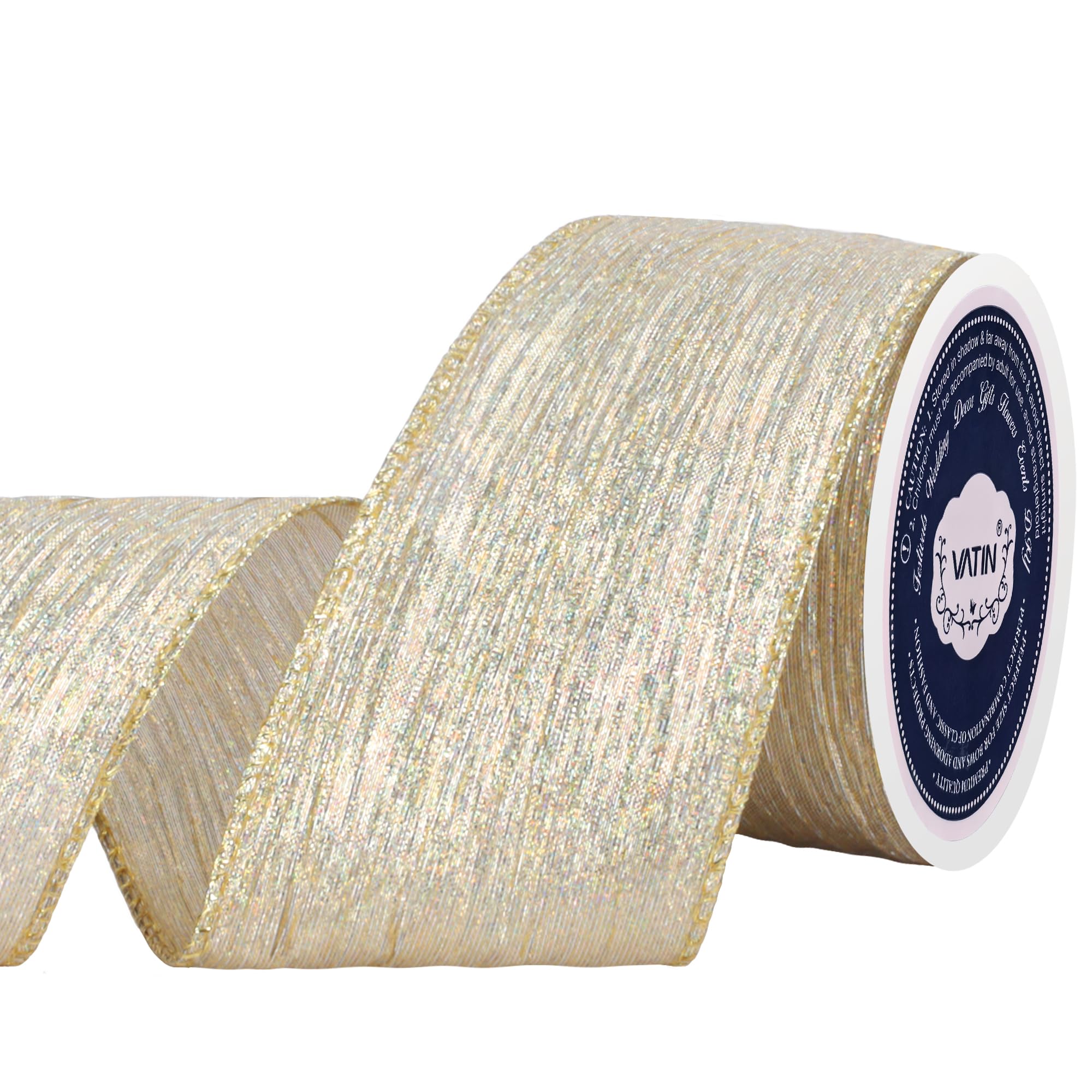 Snapklik.com : VATIN Champagne Crinkled Wired Ribbon