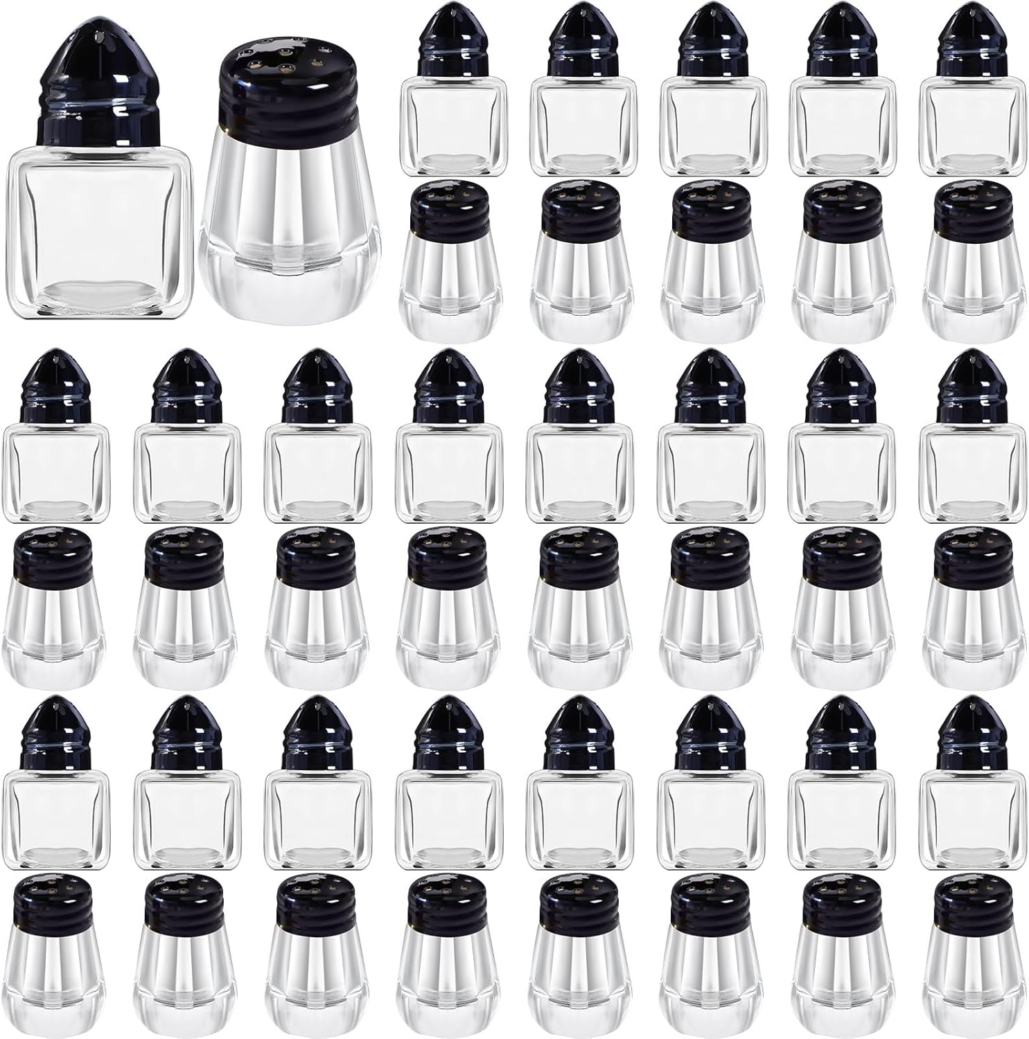 Amazon.com: Zopeal 50 Set Mini Salt and Pepper Shakers Small Bulk Clear ...